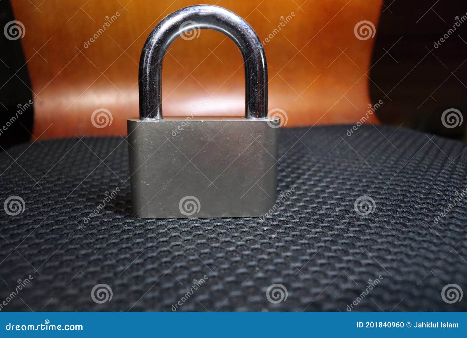 Steel Made Lock on Black Texture Stock Photo - Image of locking, metal ...