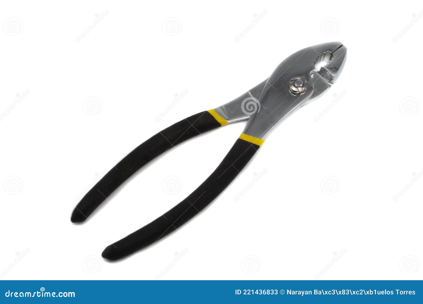 Steel Mechanical Clamp with Plastic Handle on White Background, Caliper ...