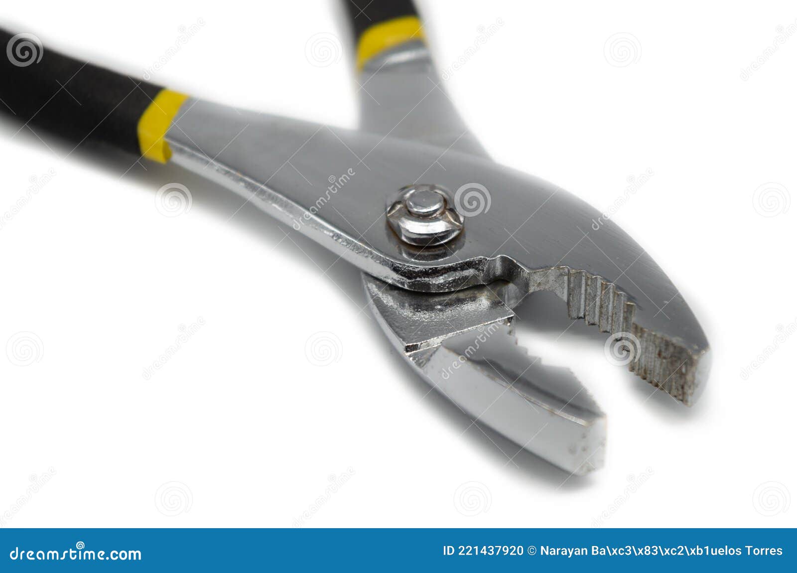 Steel Mechanical Clamp with Plastic Handle on White Background, Caliper ...