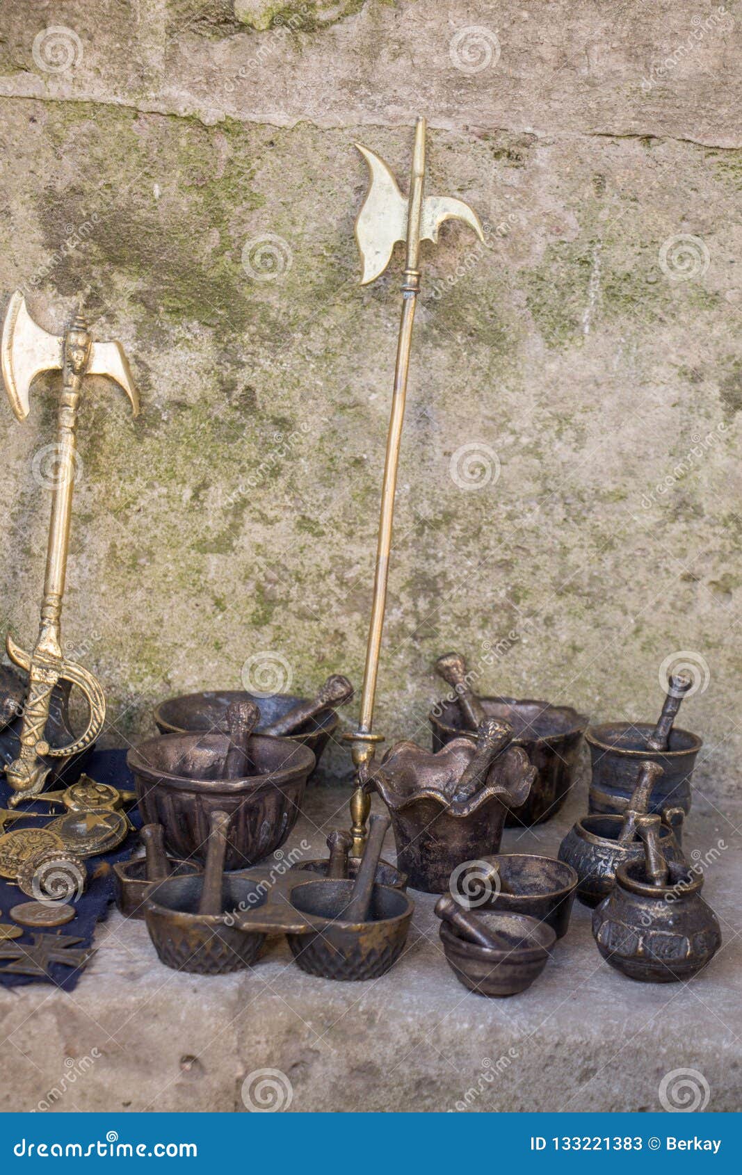 A Steel Medieval War Axe on Display Stock Image - Image of medieval ...