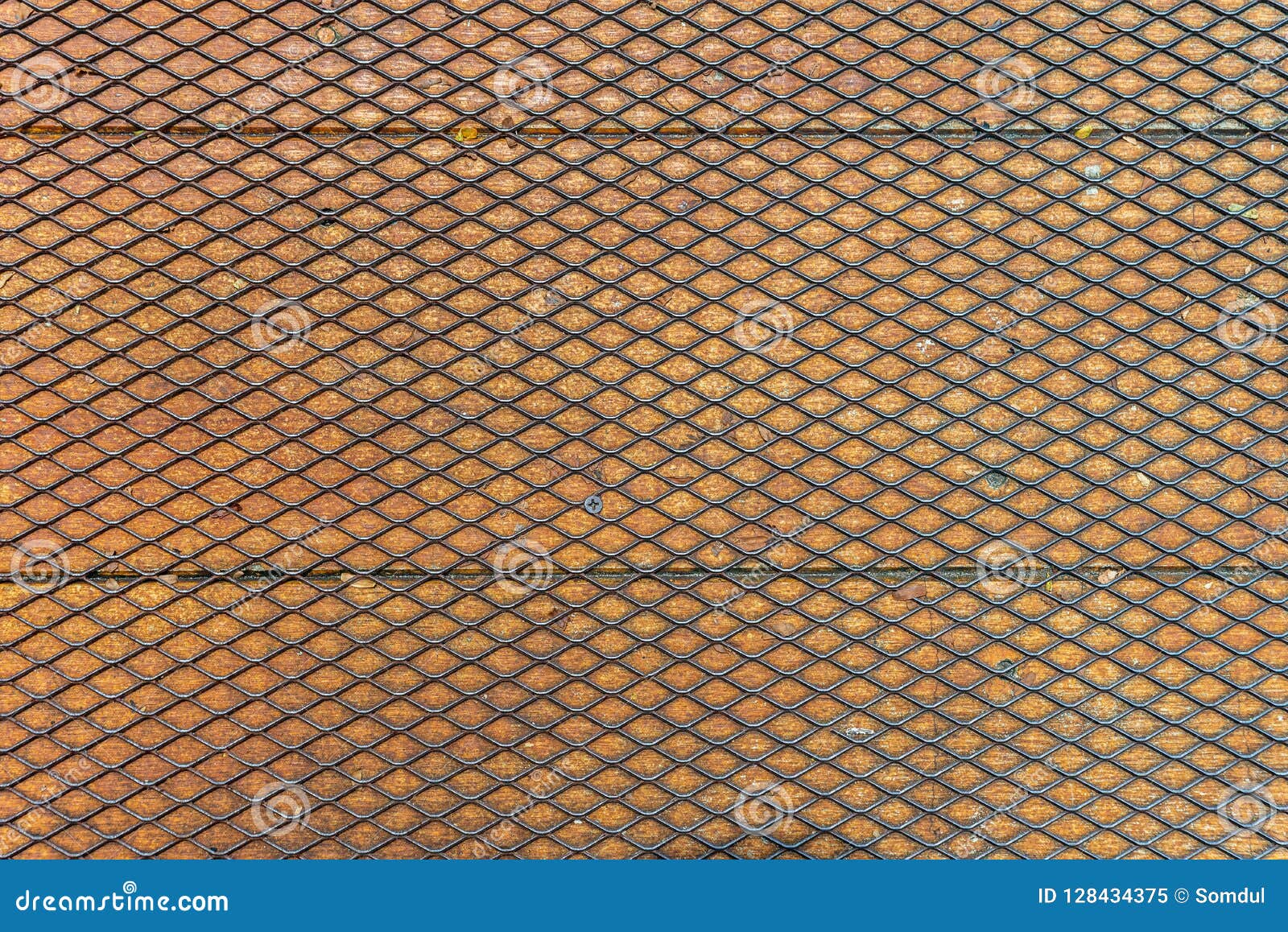 Steel Mesh Wire on Floor To Prevent Slip. Stock Image - Image of brown ...