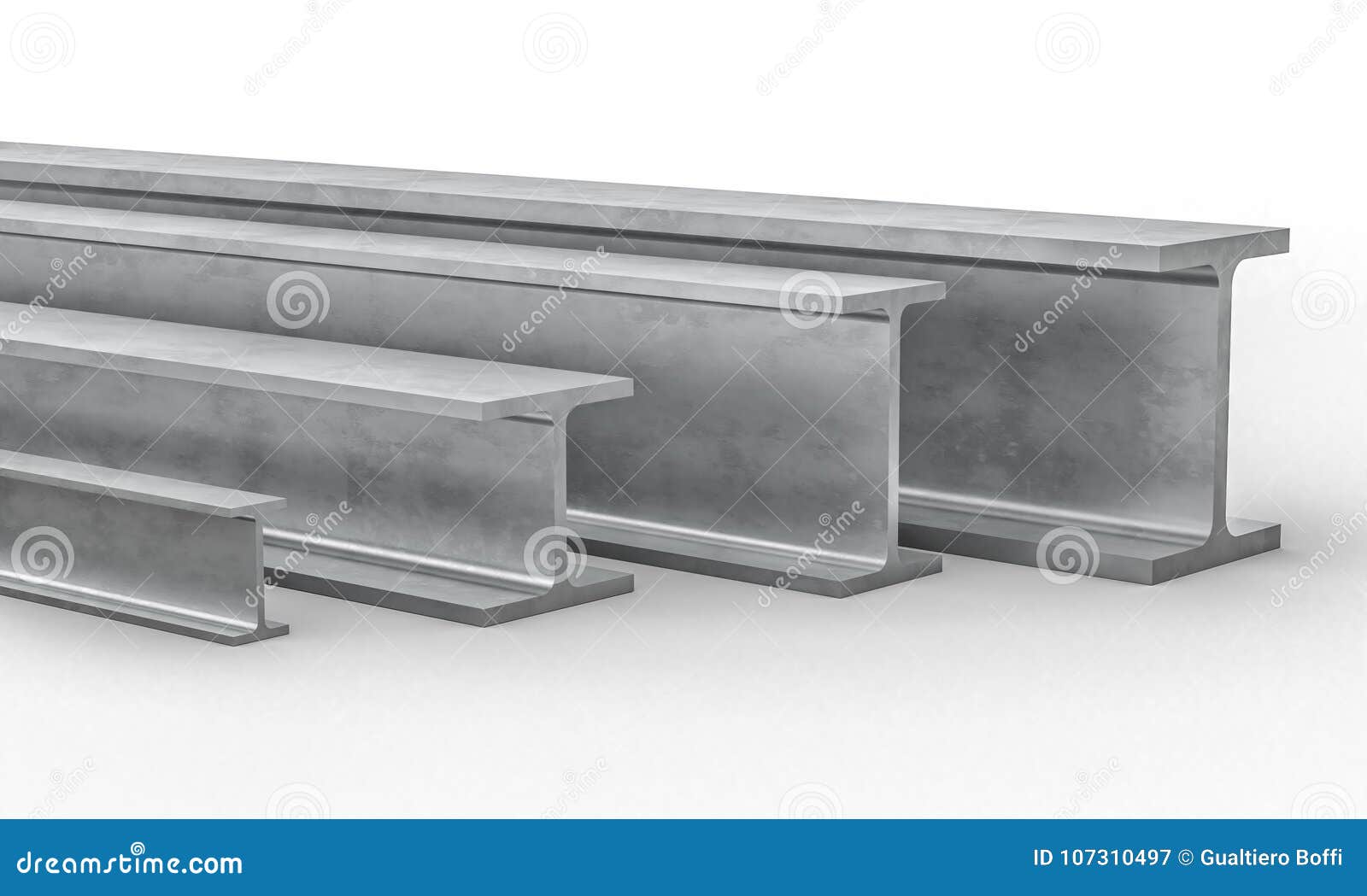 Steel metal beam 3d stock illustration. Illustration of beam - 107310497