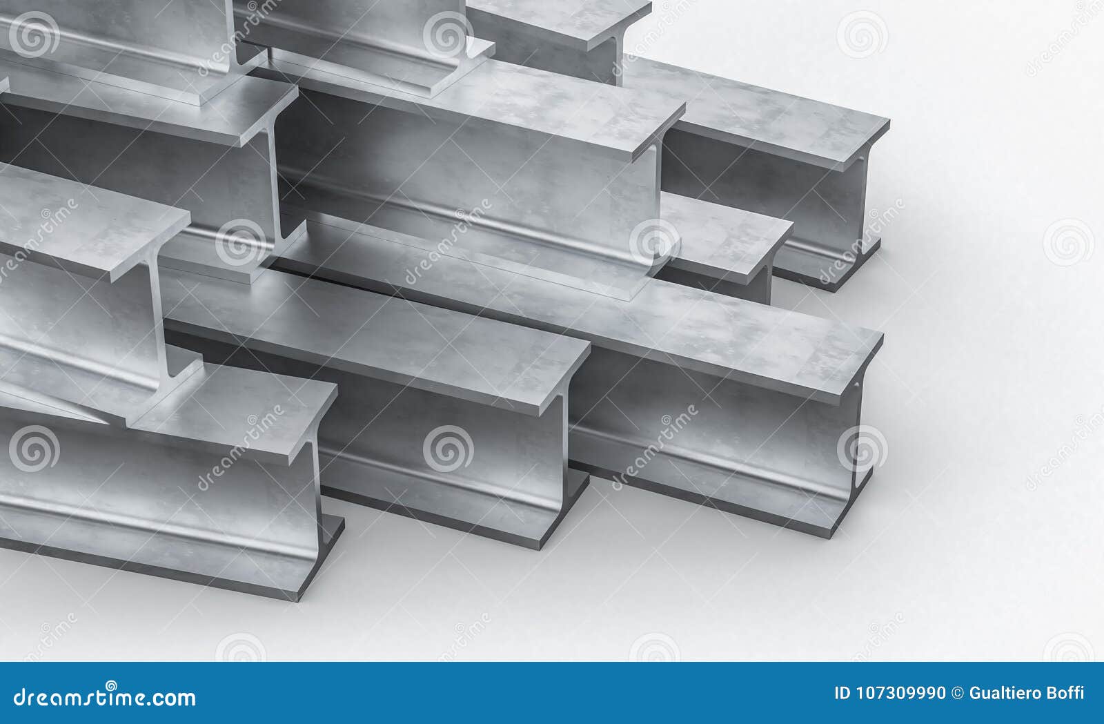 Steel metal beam 3d stock illustration. Illustration of metallic ...