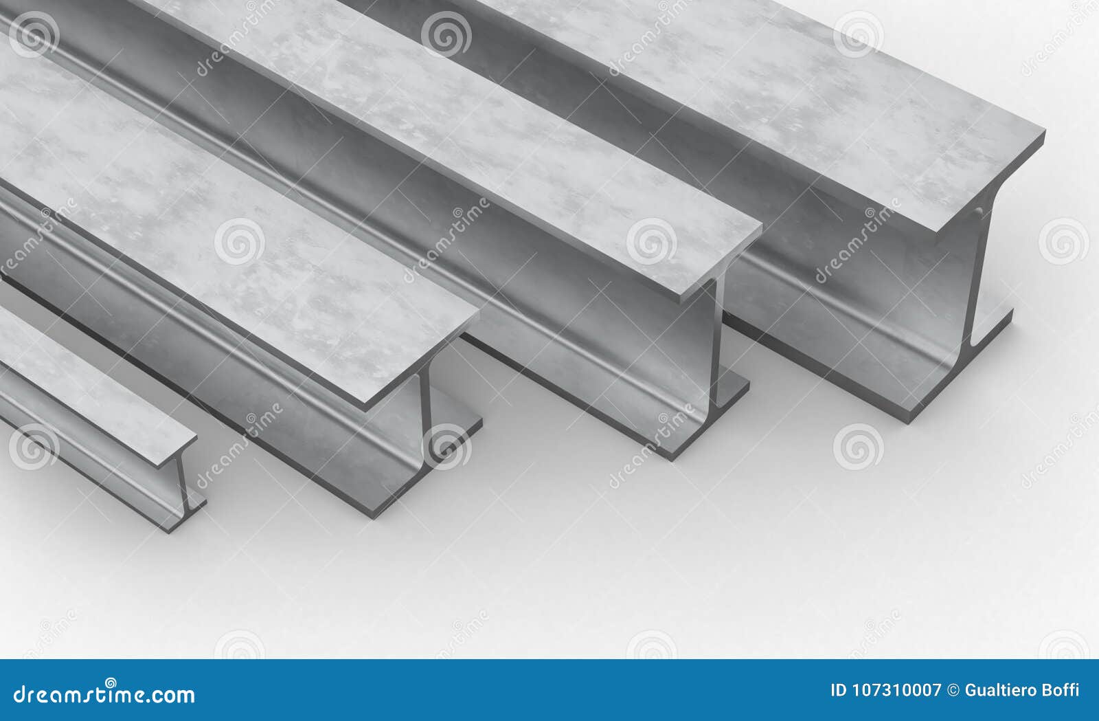 Steel metal beam 3d stock illustration. Illustration of structure ...