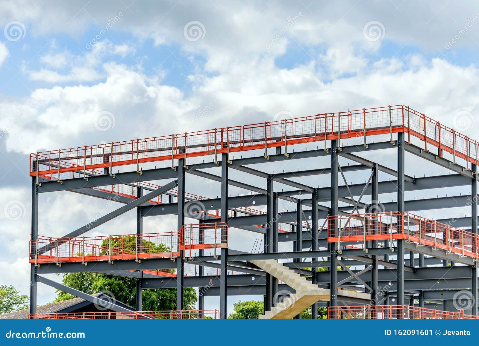 Steel Metal Building Construction Framework in Uk Stock Image - Image ...