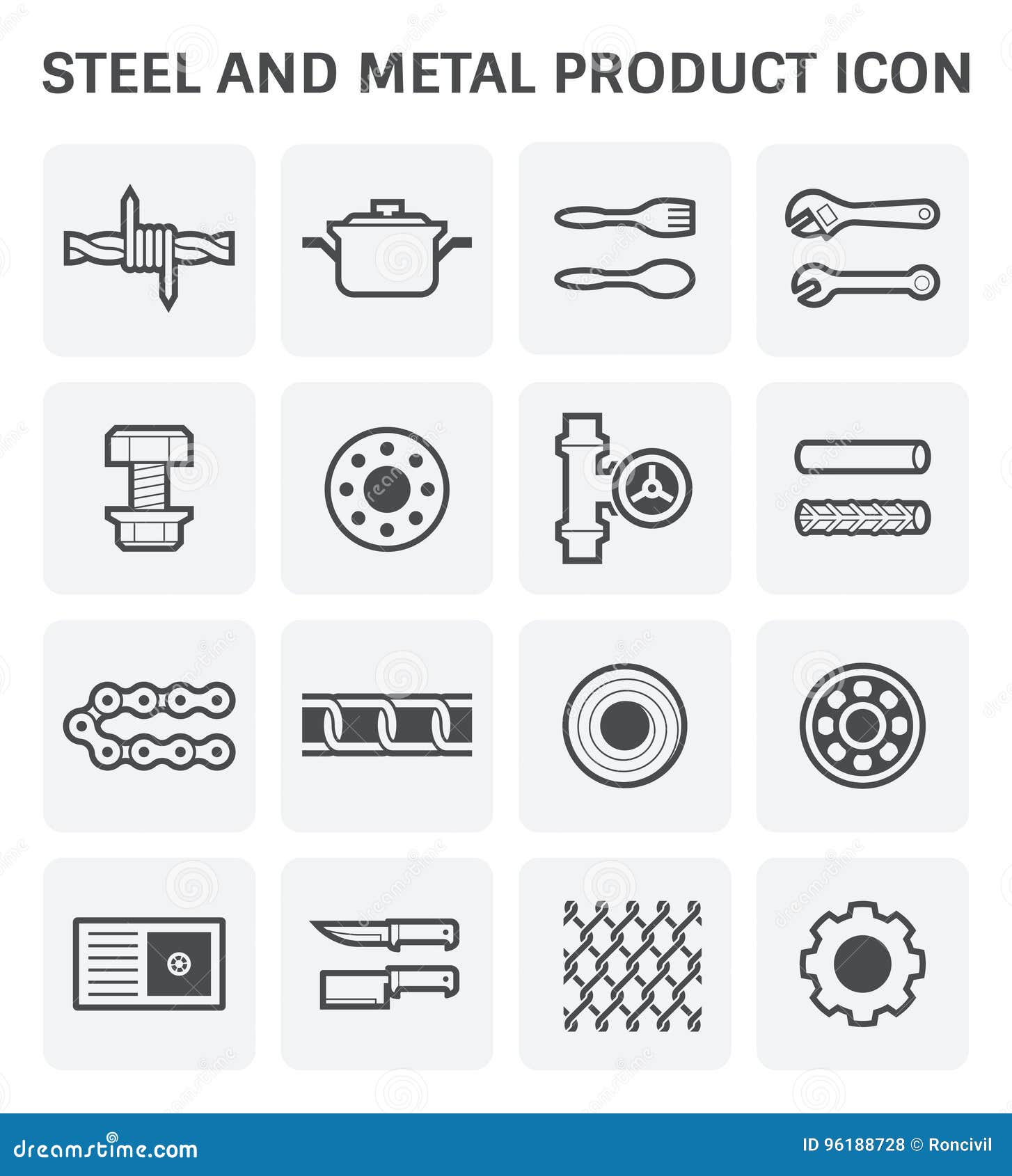 Steel metal icon stock vector. Illustration of icon, factory - 96188728