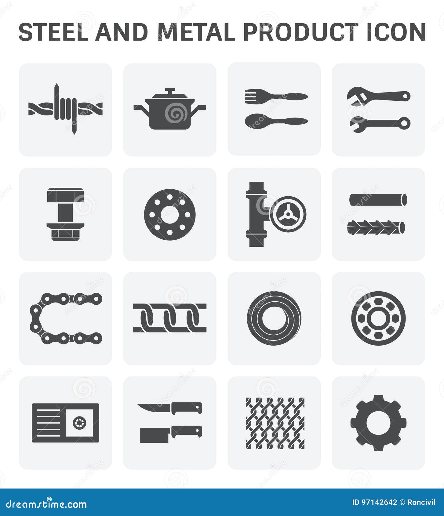 Steel metal icon stock vector. Illustration of industrial - 97142642