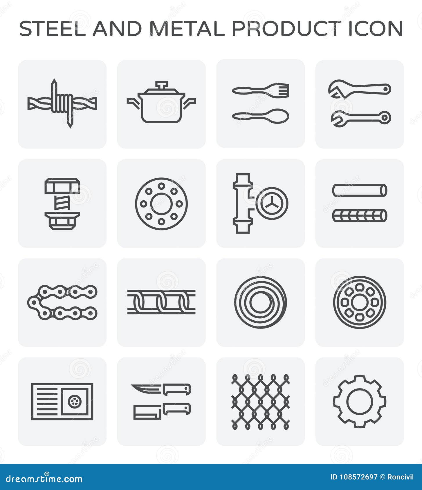 Steel metal icon stock vector. Illustration of factory - 108572697