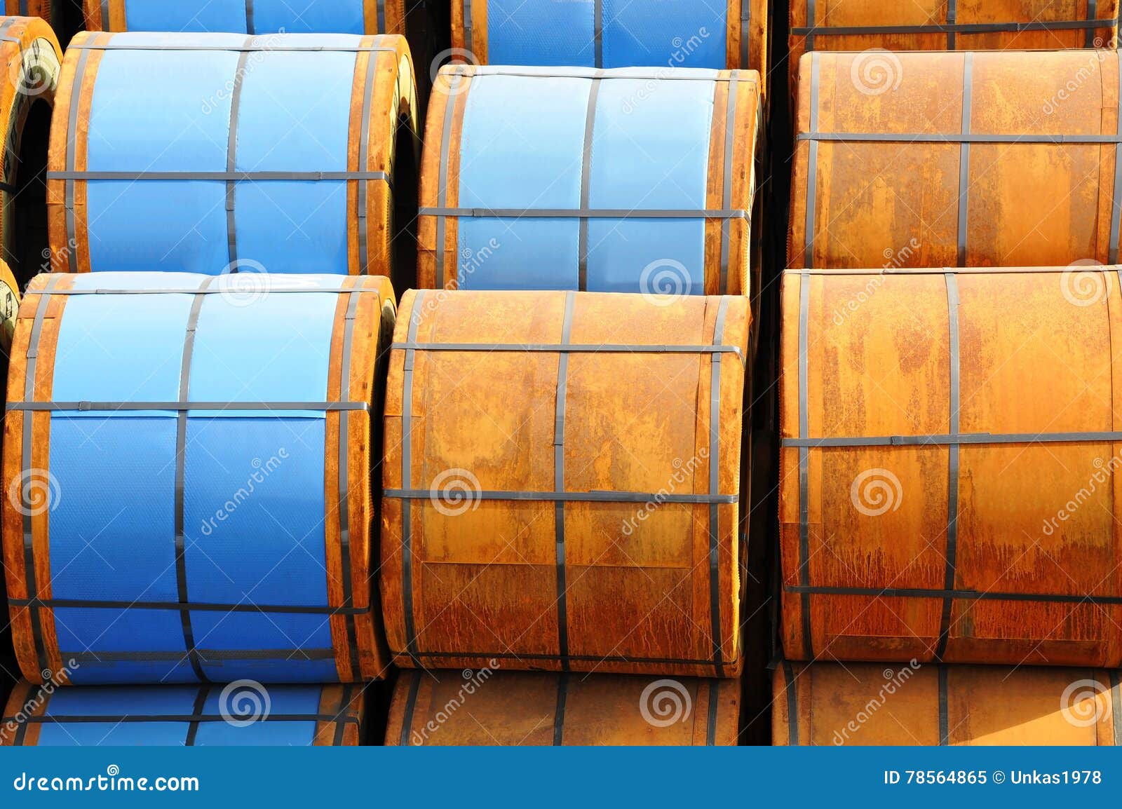 Steel metal-roll stock image. Image of metal, port, piled - 78564865