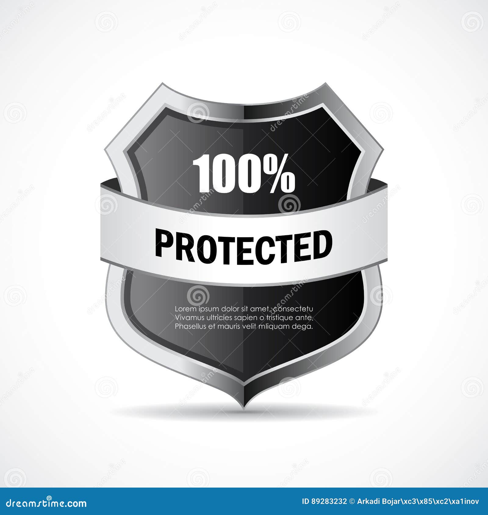 Steel metal shield icon stock vector. Illustration of guard - 89283232