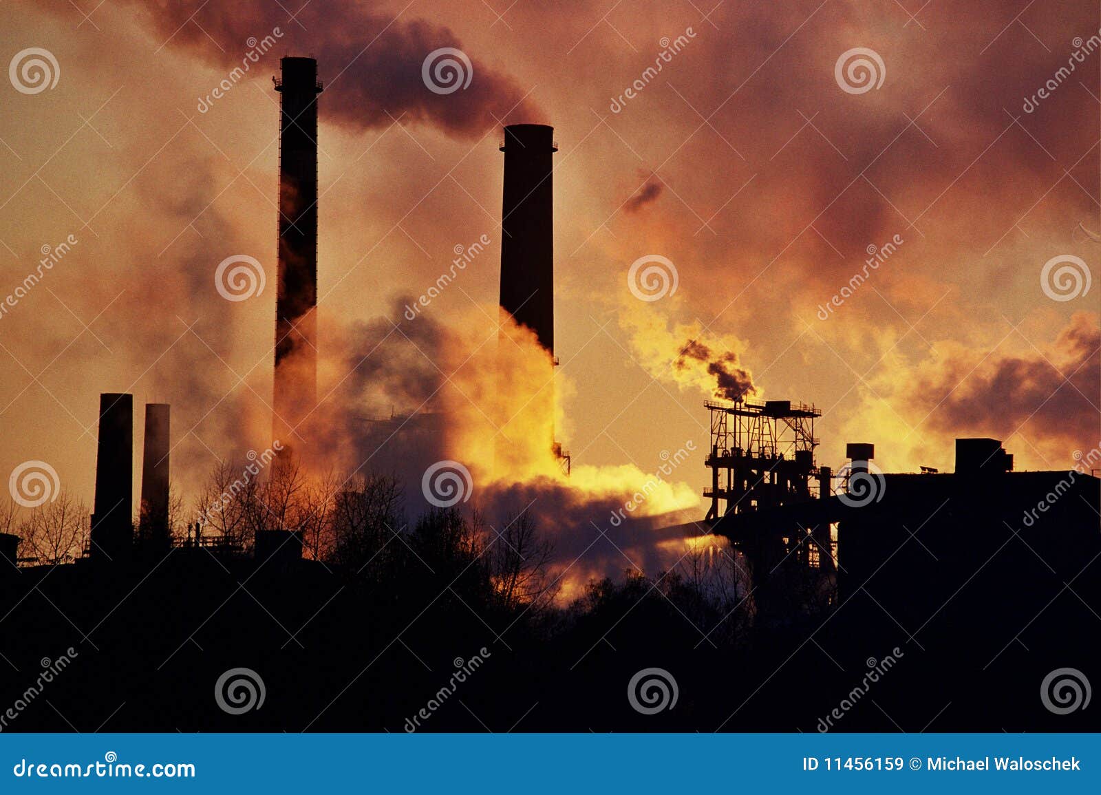Steel Mill Smelter Emitting Toxic Fumes From Chimney Royalty-Free Stock ...