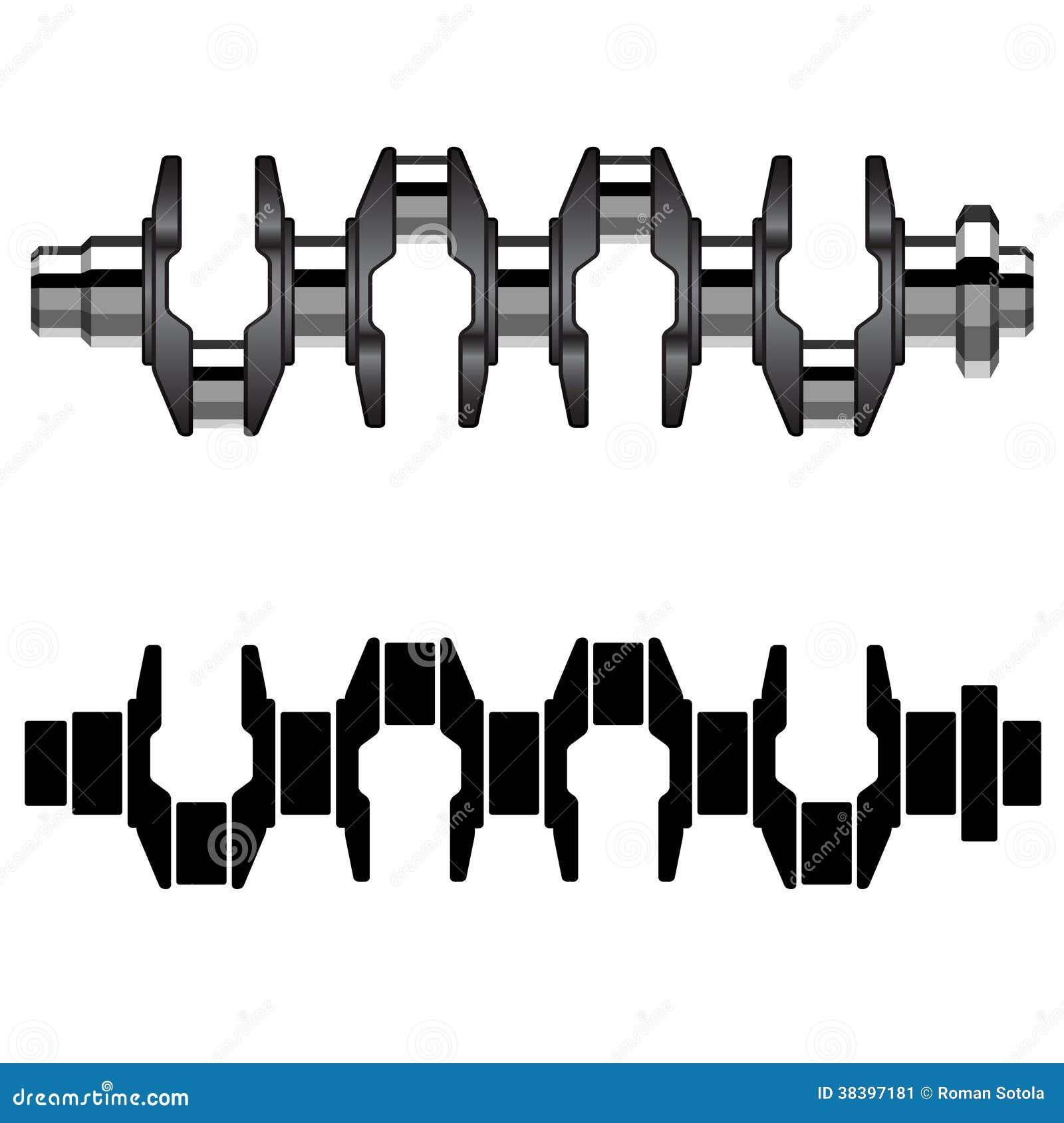 Crankshaft Motor Detail Cartoon Vector | CartoonDealer.com #13058113