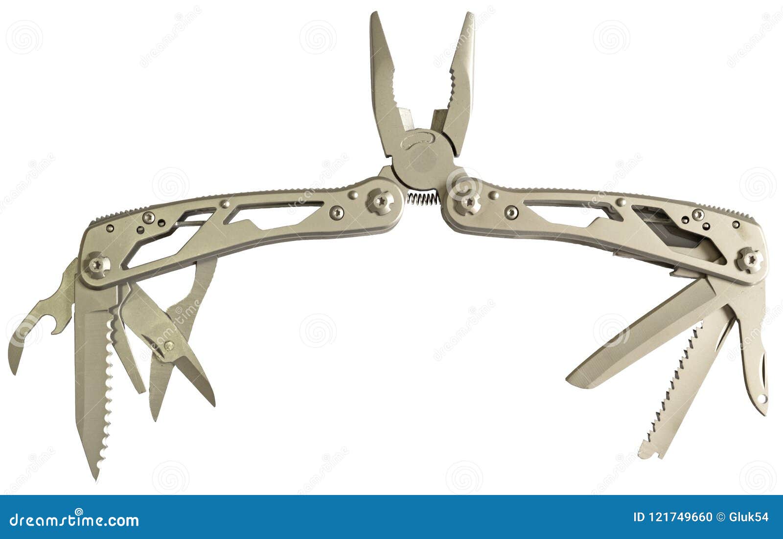 Steel Multi Tool Plier Scissors Knife Camping Hunting Stock Photo ...