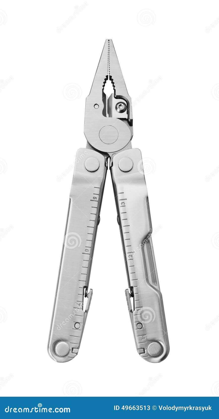 Steel multitool stock image. Image of ruler, handle, scissors - 49663513