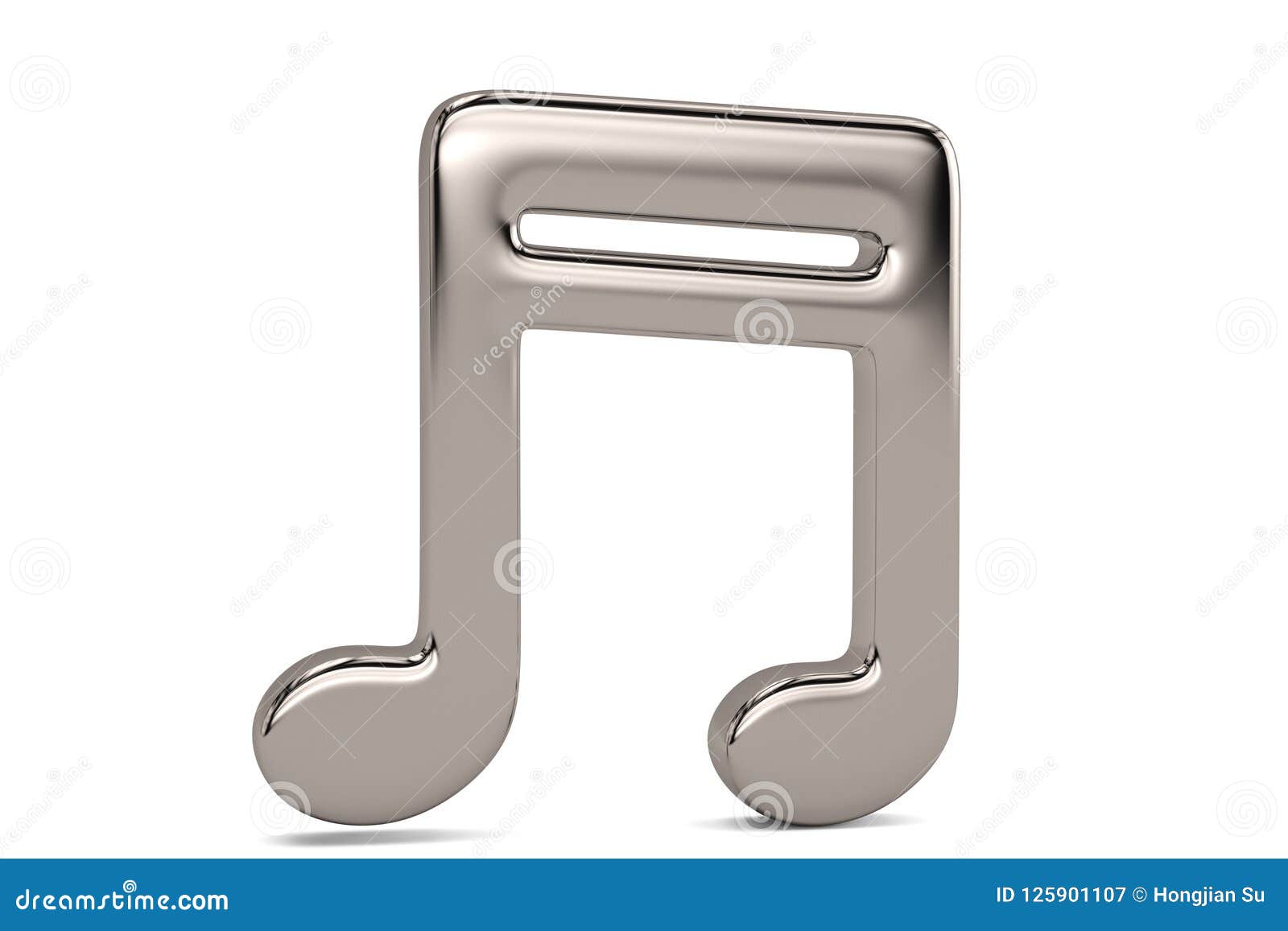 Steel Music Note.3D Illustration. Stock Illustration - Illustration of ...