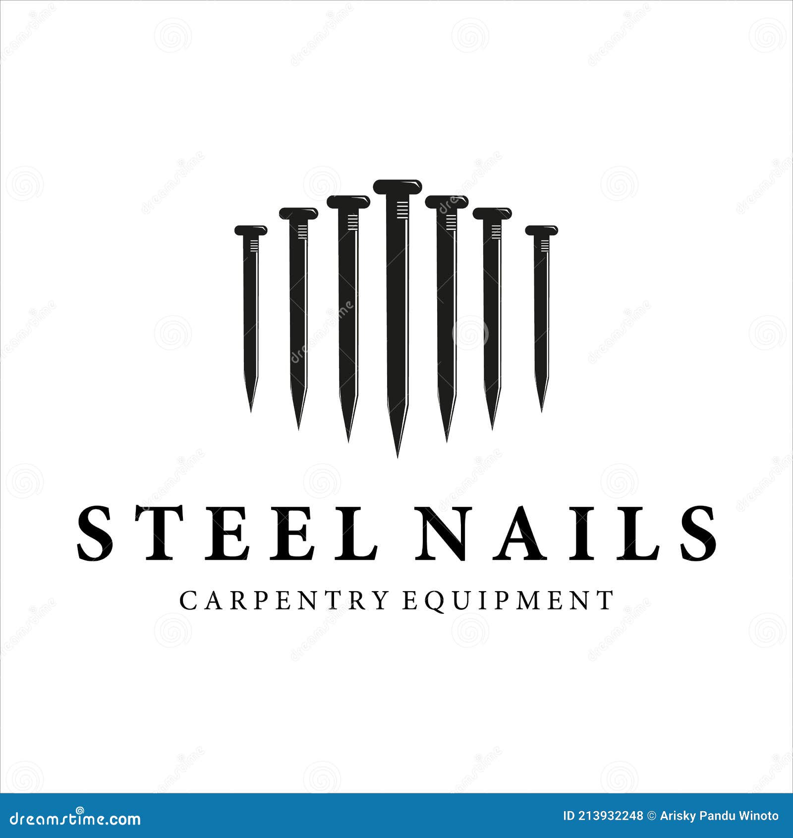 Steel Nails Logo Vintage Vector Illustration Template Design . Nails ...