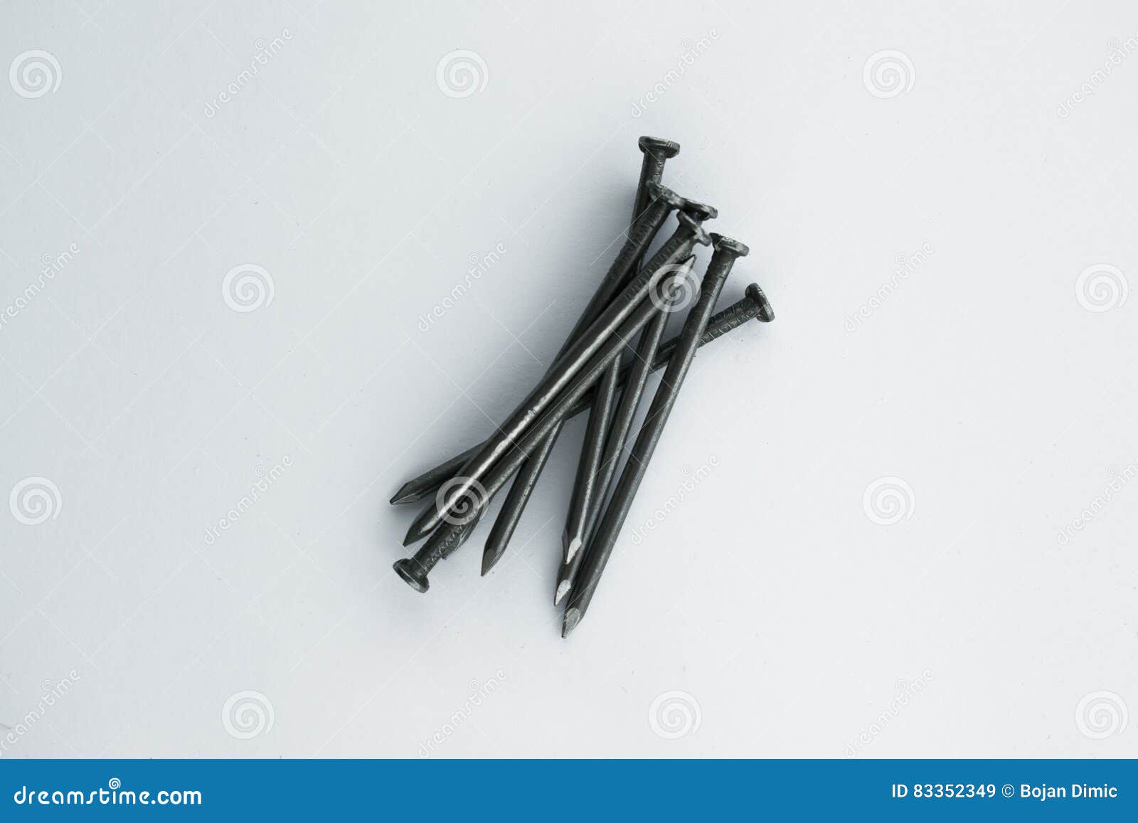 Steel Nails on the White Background Stock Image - Image of renovation ...
