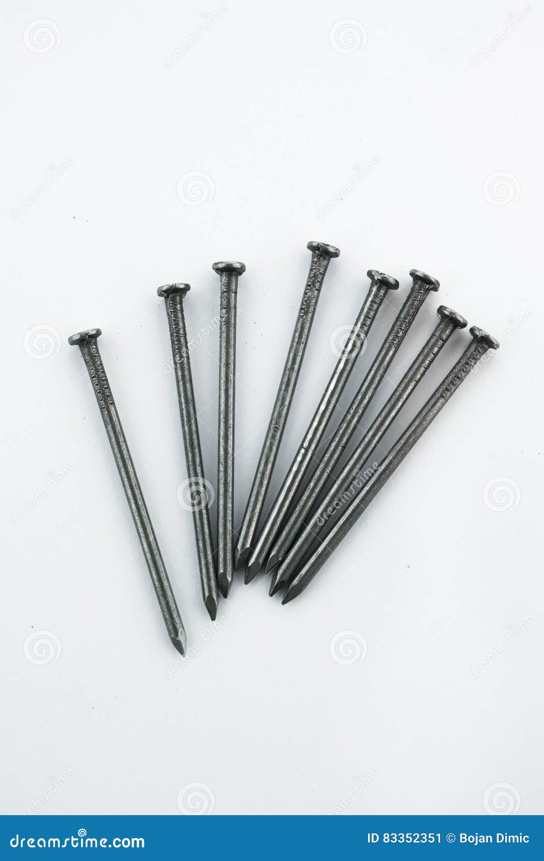 Steel Nails on the White Background Stock Image - Image of closeup ...
