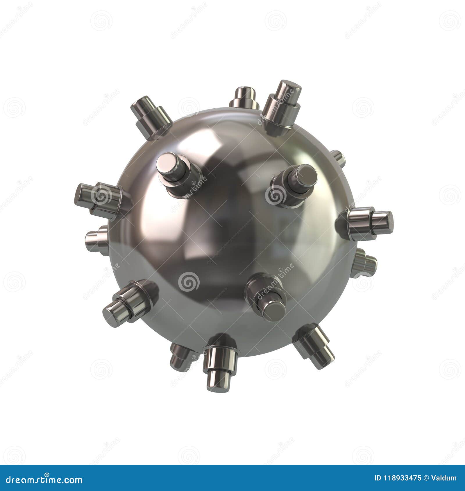 Steel Naval Mine 3d Illustration Stock Illustration - Illustration of ...