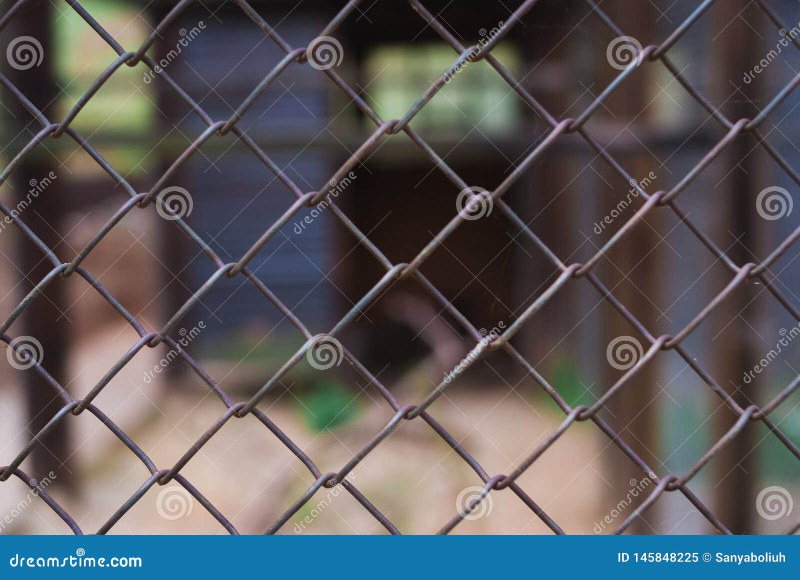 Steel Network Pattern Background and Blurred Background. Selective ...