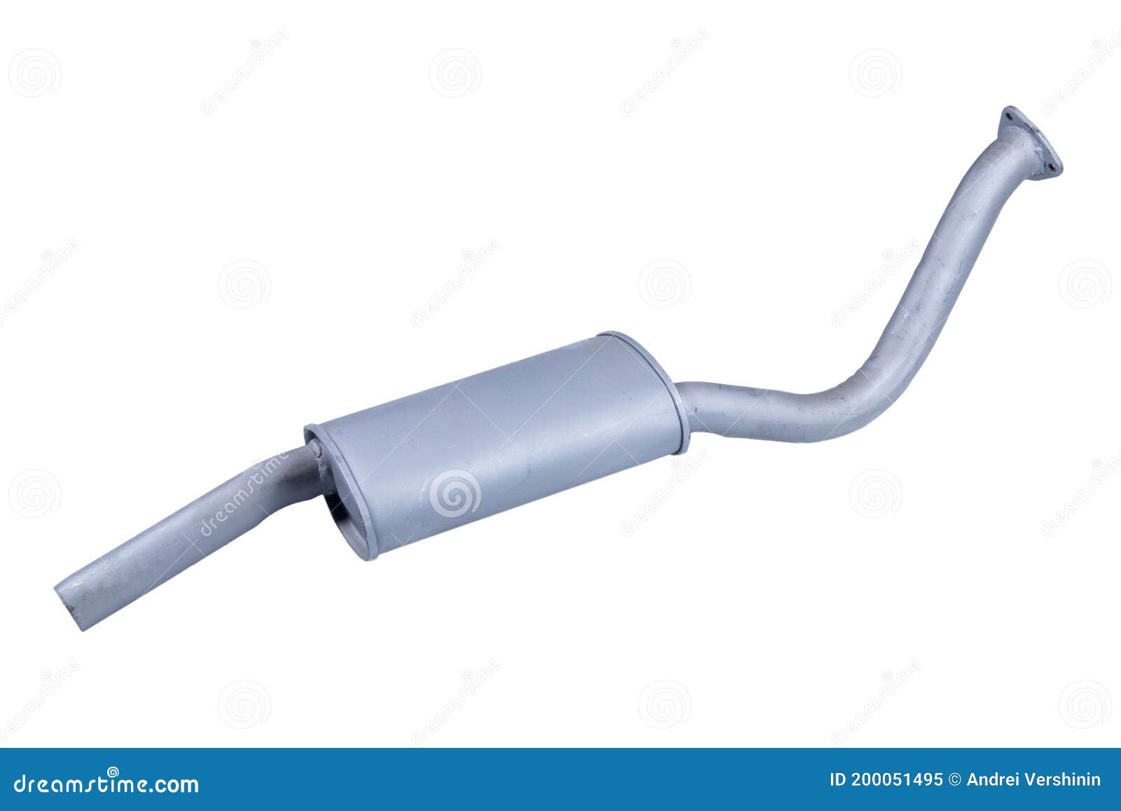 Steel New Car Muffler Pipe Isolated on White Background Stock Image ...