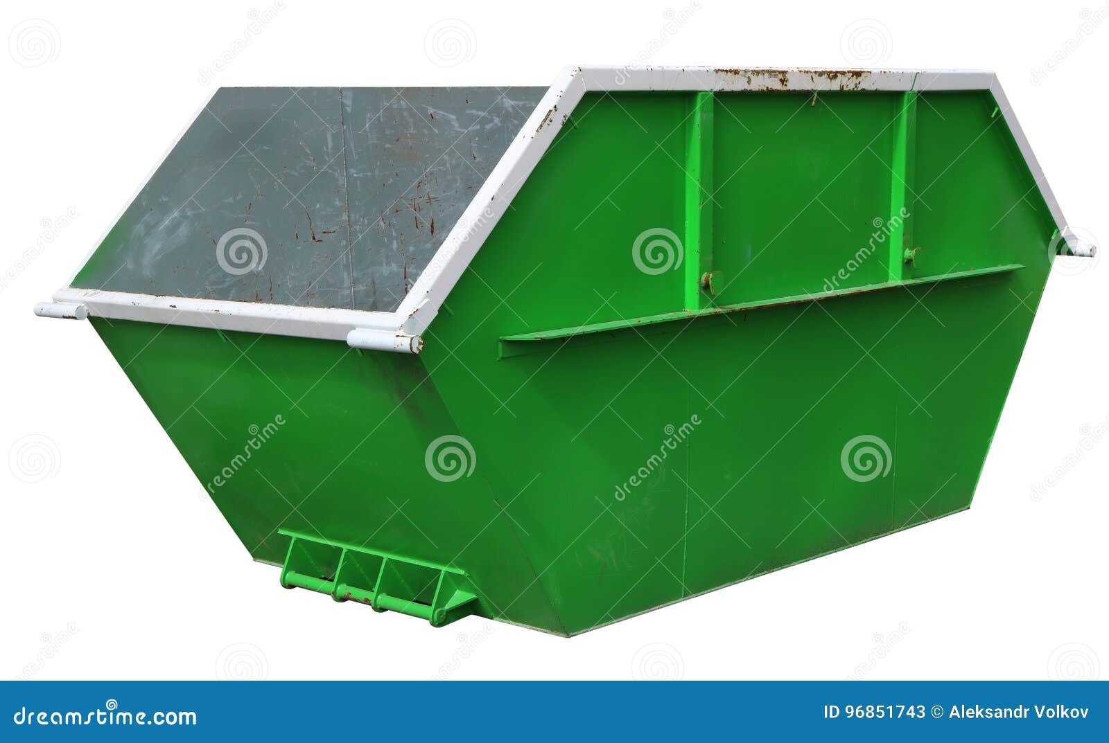 Steel New Empty Green Container for Construction Waste. Stock Image ...