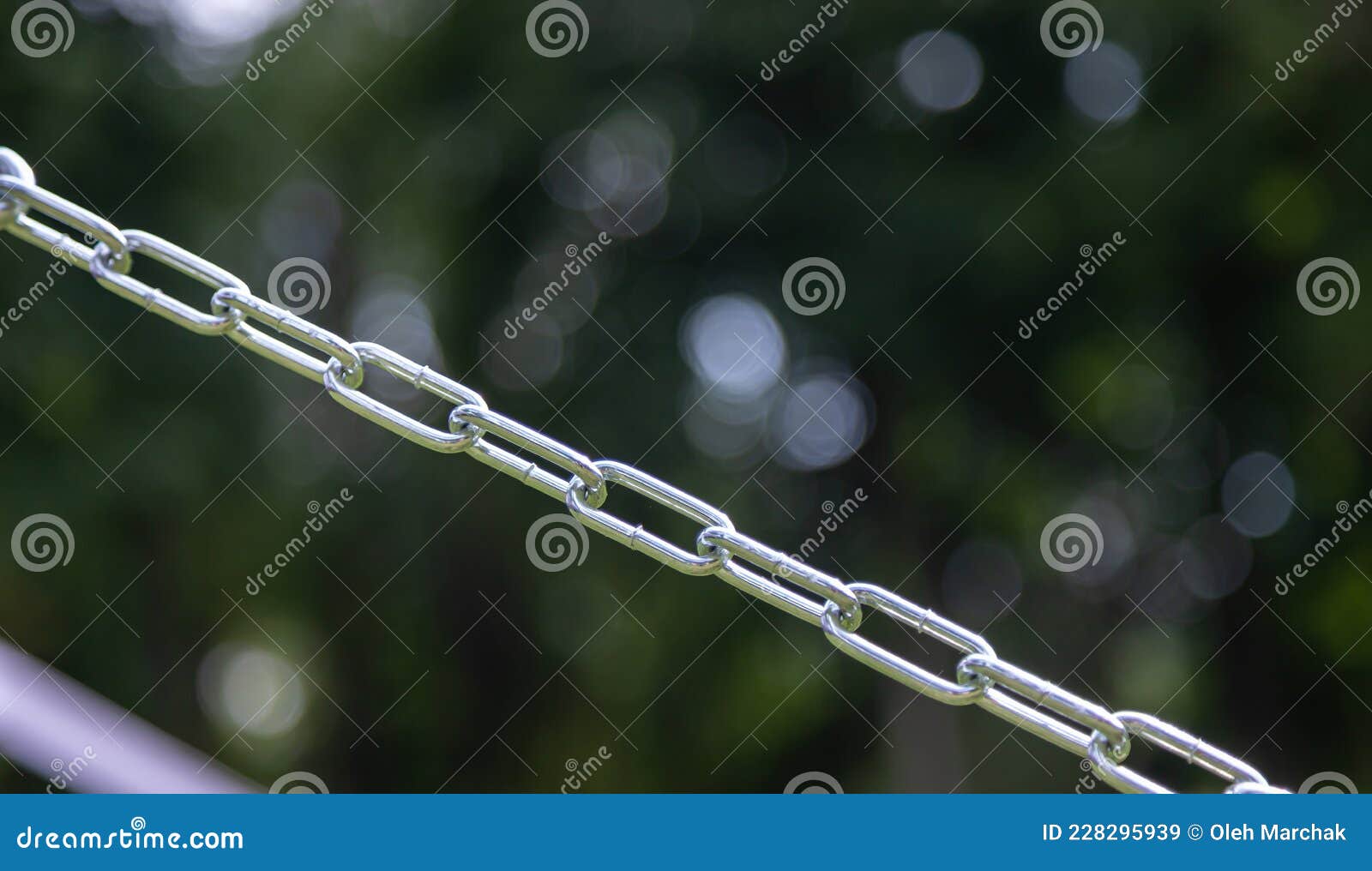 Steel Non-rusty Chain on Grass Background Stock Image - Image of ...