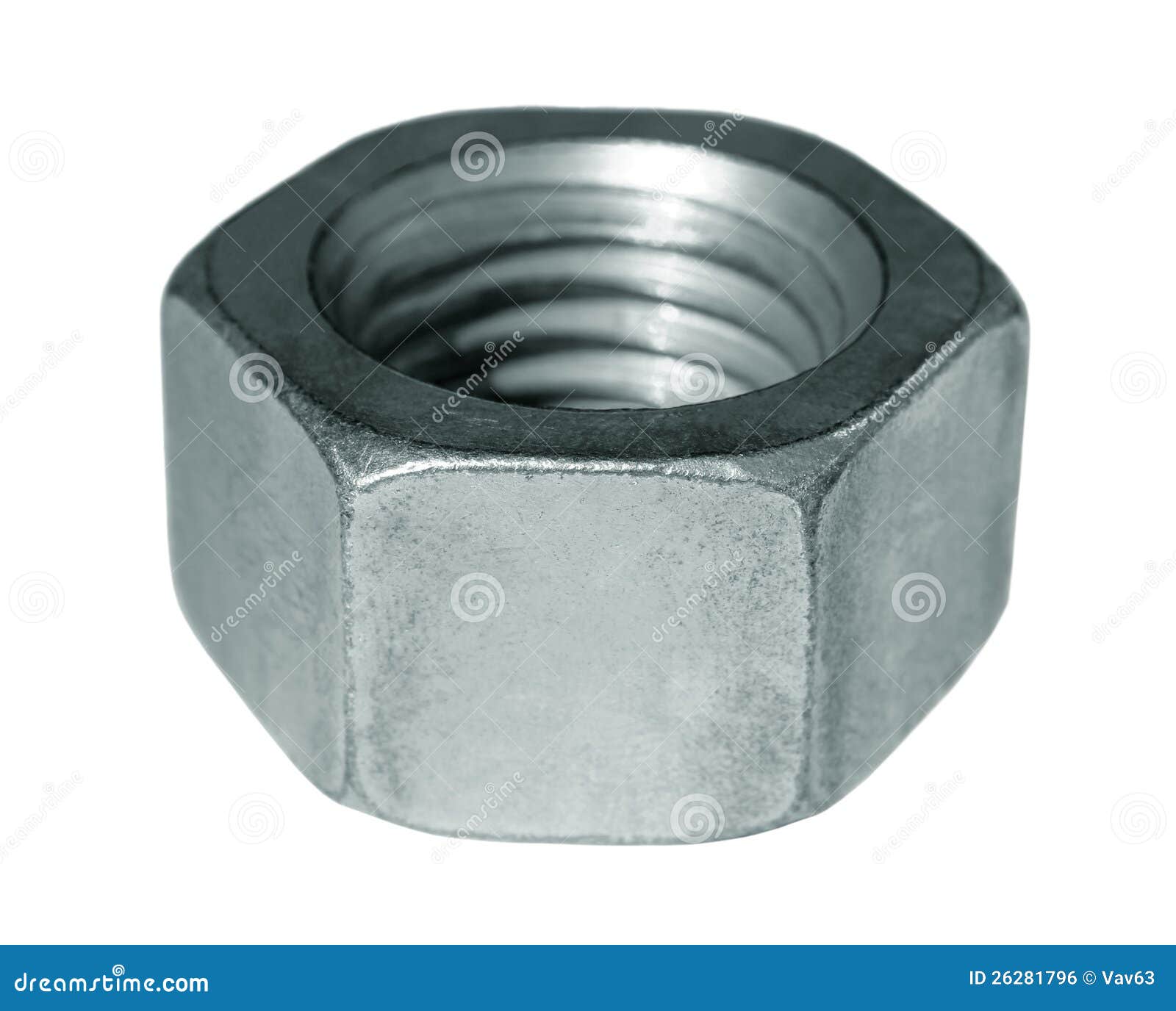 Steel nut. stock photo. Image of hexagon, fixed, thread - 26281796