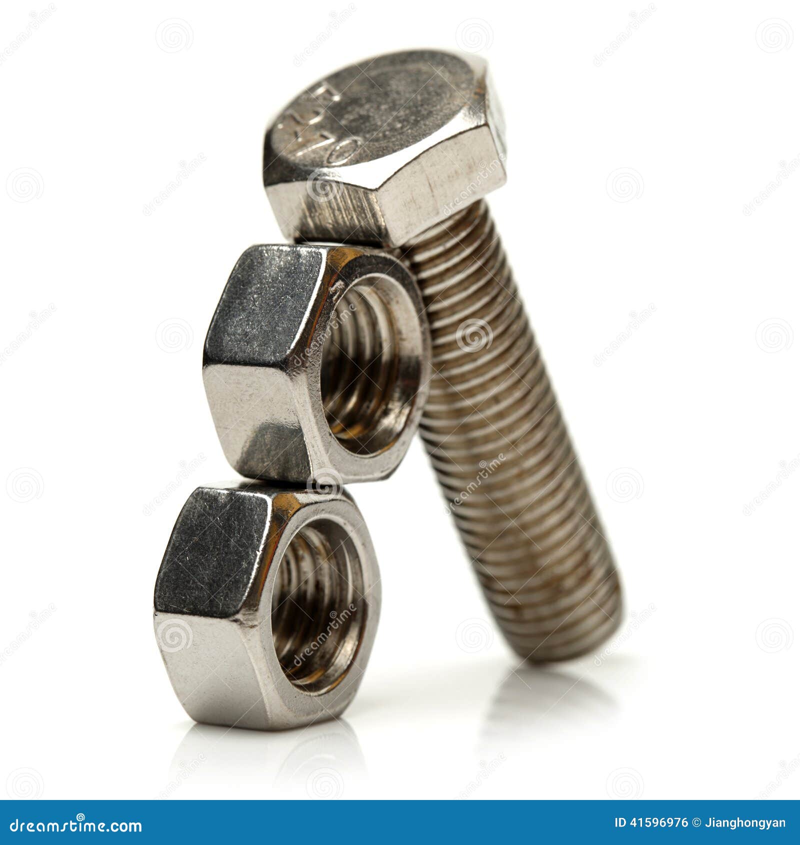 Steel nuts and bolts stock photo. Image of horizontal - 41596976