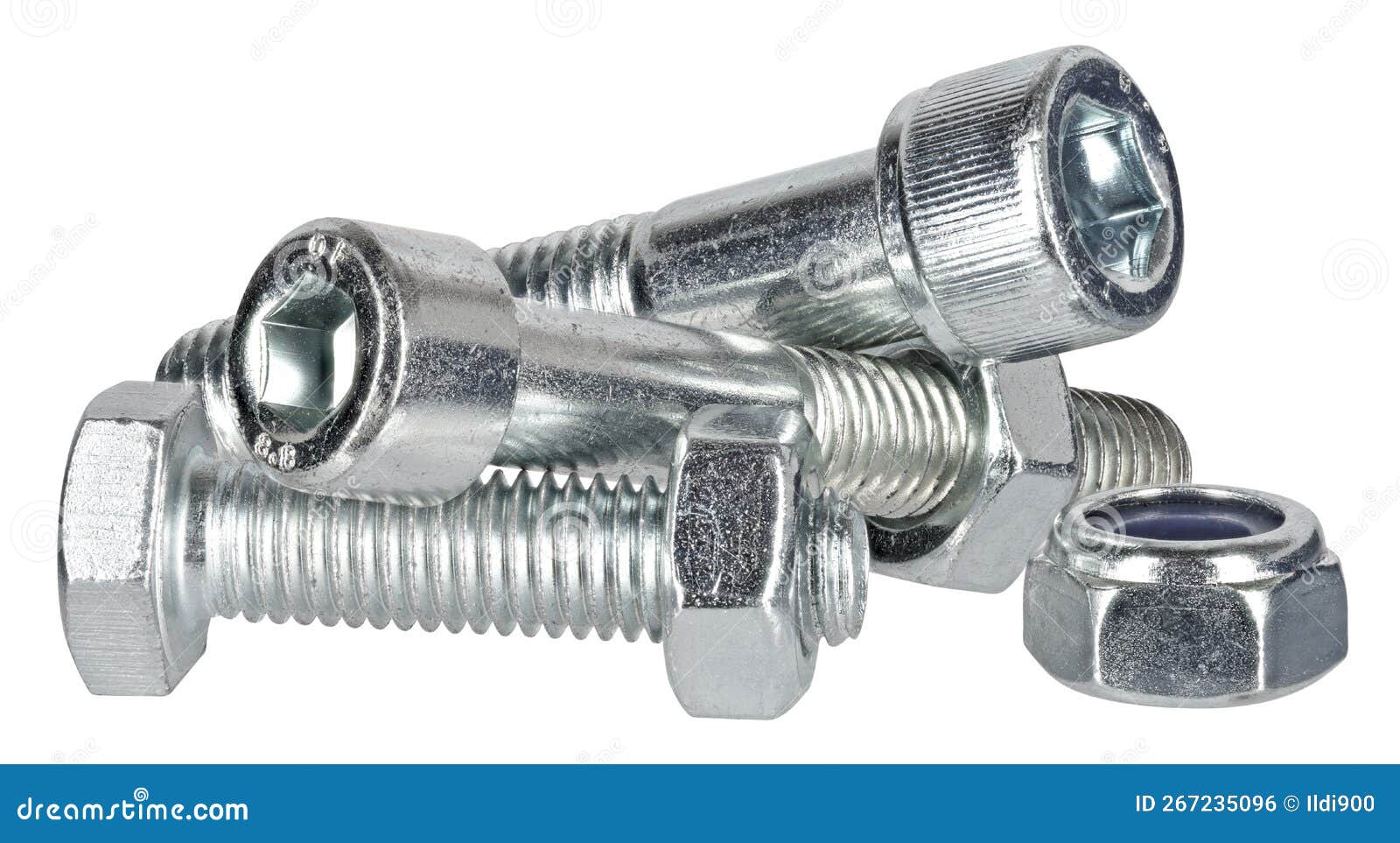 Steel nuts and bolts stock photo. Image of insert, bolt - 267235096