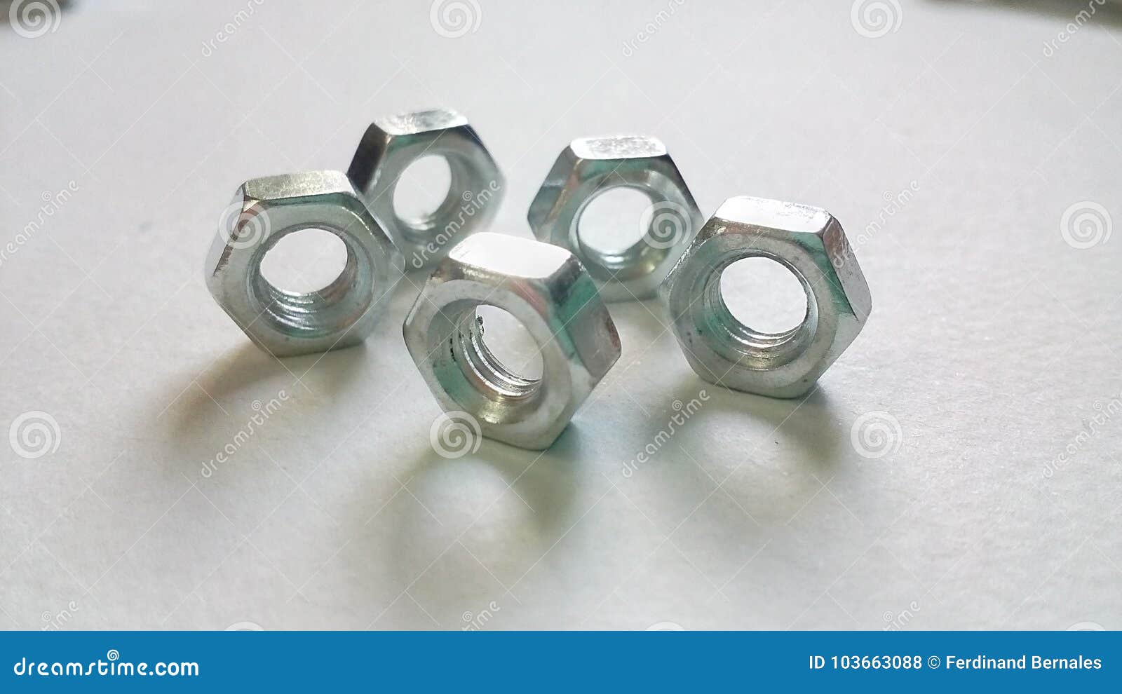 Steel Nuts stock photo. Image of nuts, galvanized, pentagon - 103663088