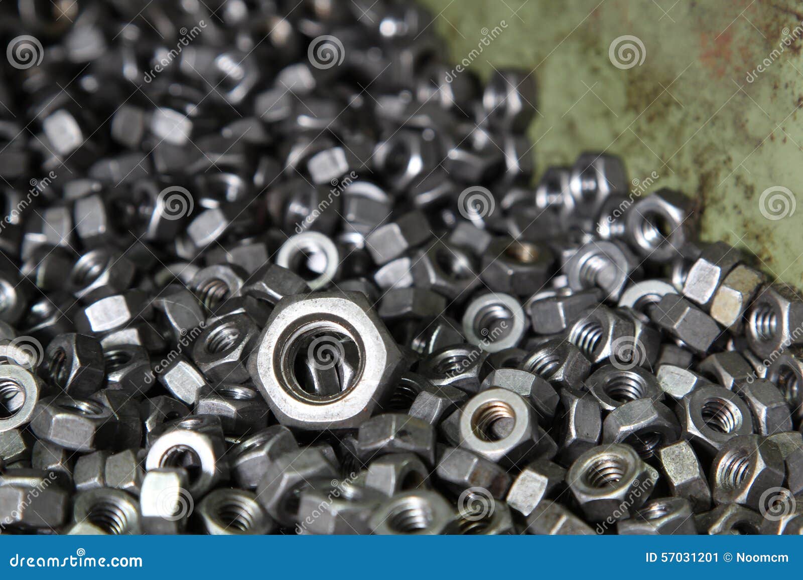 Steel nuts stock image. Image of facet, scattered, chrome - 57031201