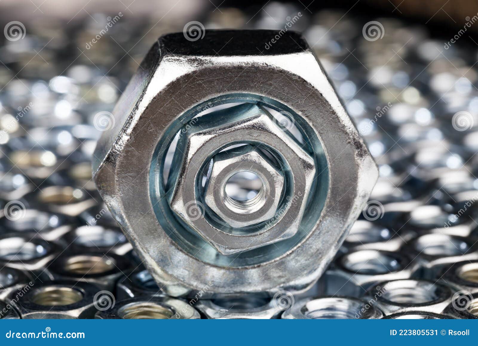 Steel Nuts for Use in Installation Stock Image - Image of iron, steel ...