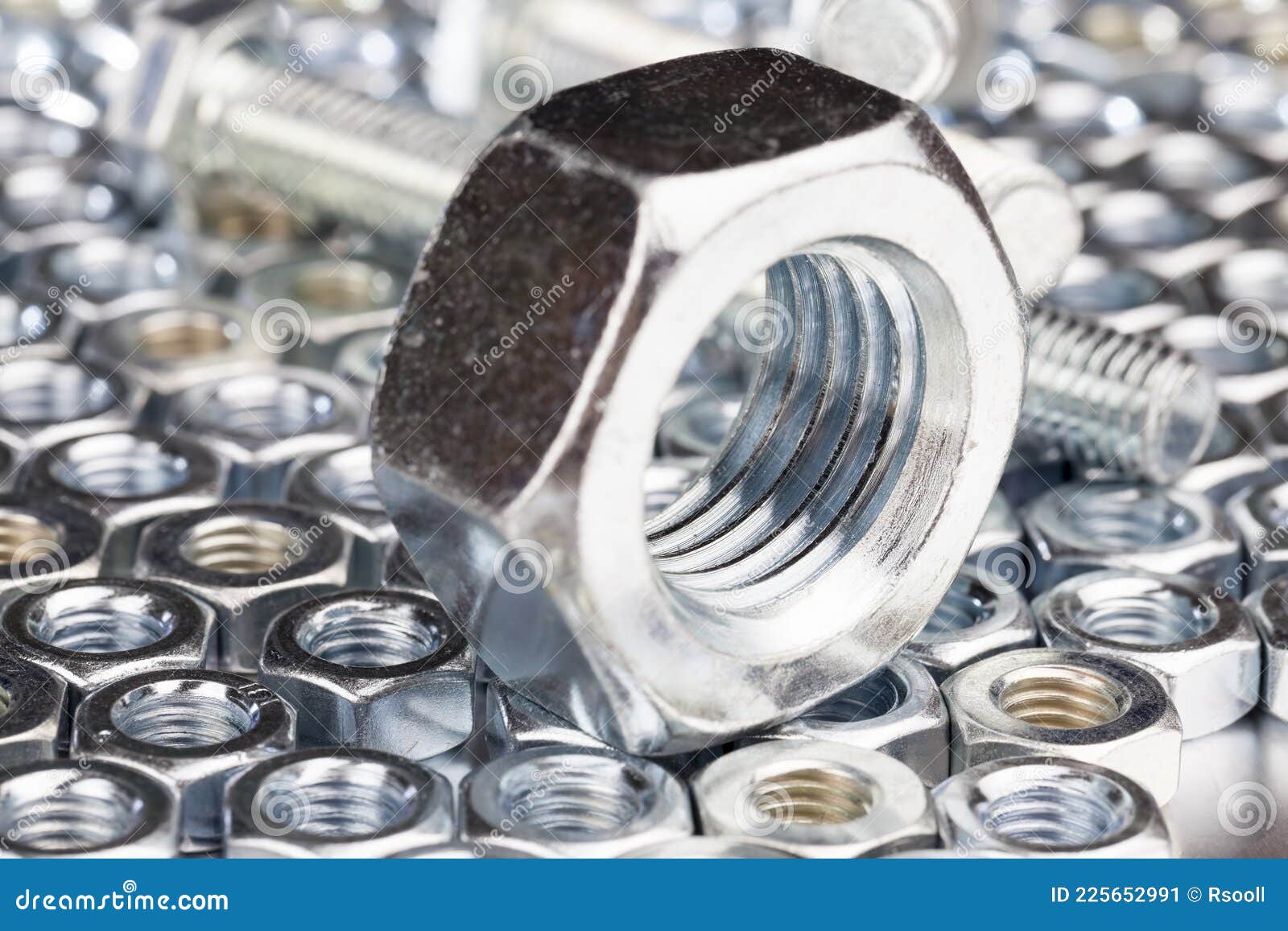 Steel Nuts for Use in Installation Stock Image - Image of work, steel ...