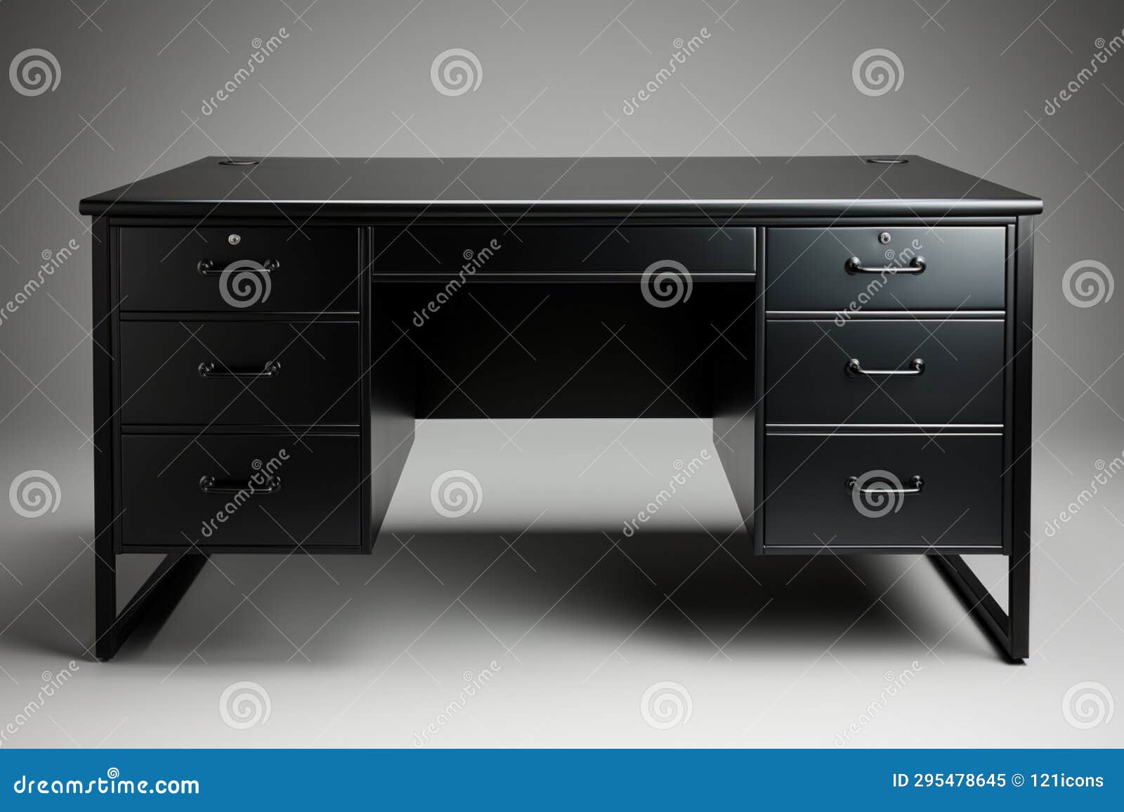 Steel Office Table on White Background Stock Illustration ...
