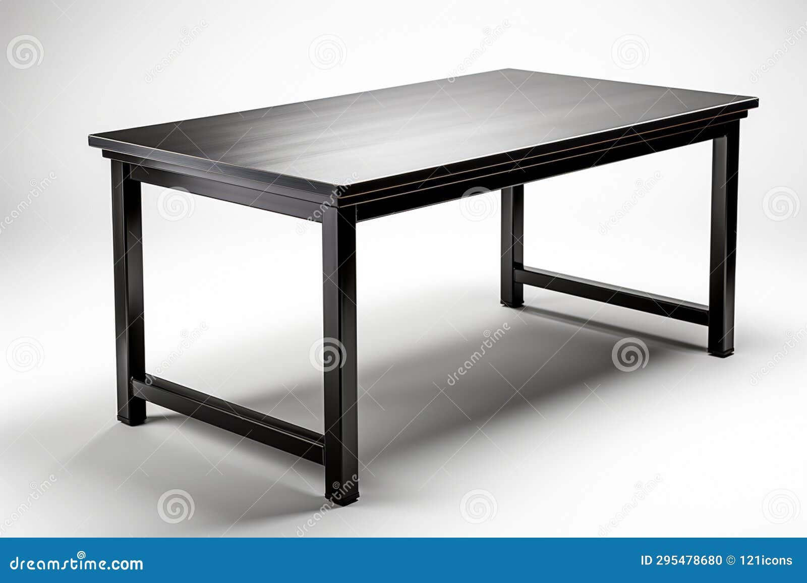 Steel Office Table on White Background Stock Illustration ...