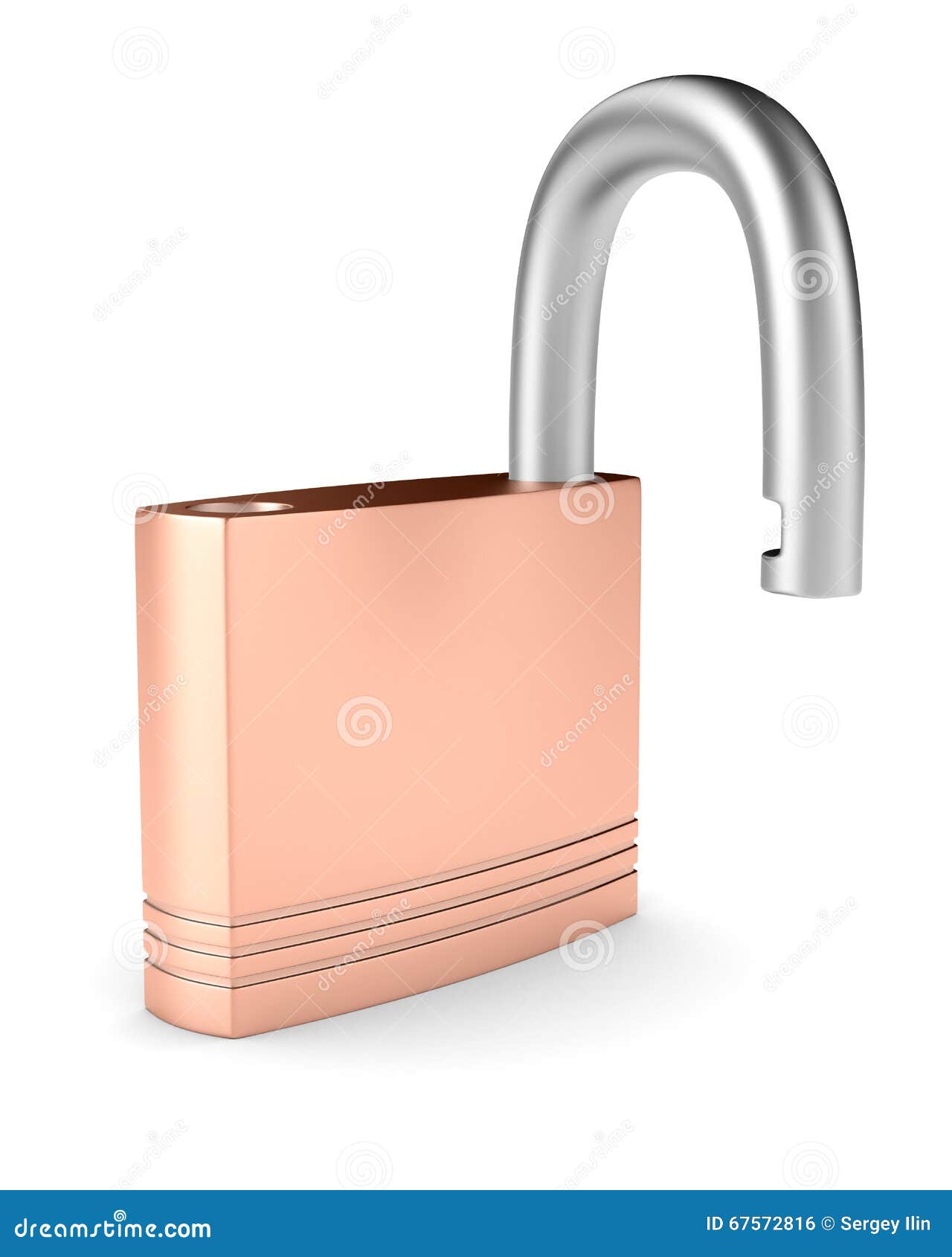 Steel Open Lock on White Background Stock Illustration - Illustration ...