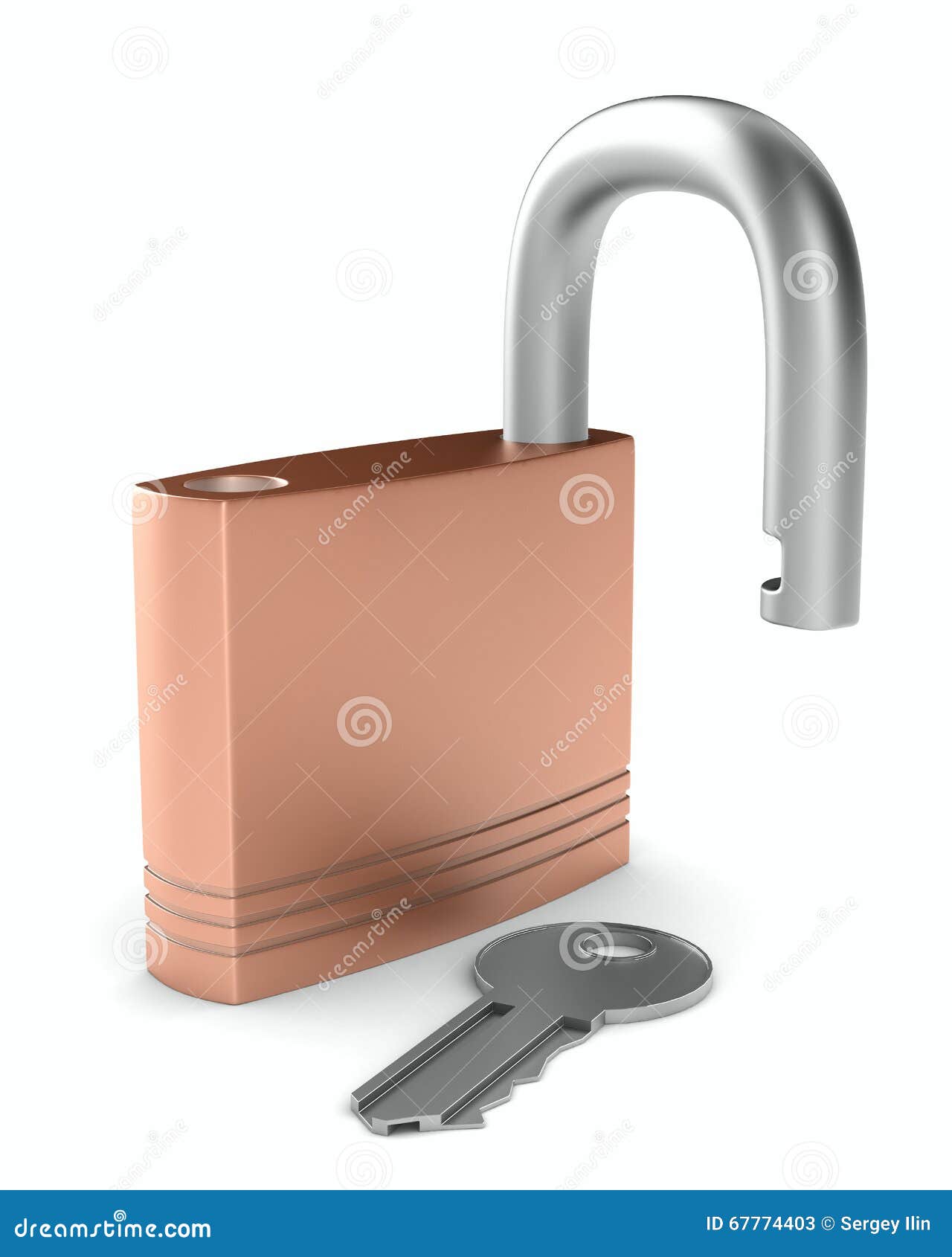 Steel Open Lock on White Background Stock Illustration - Illustration ...