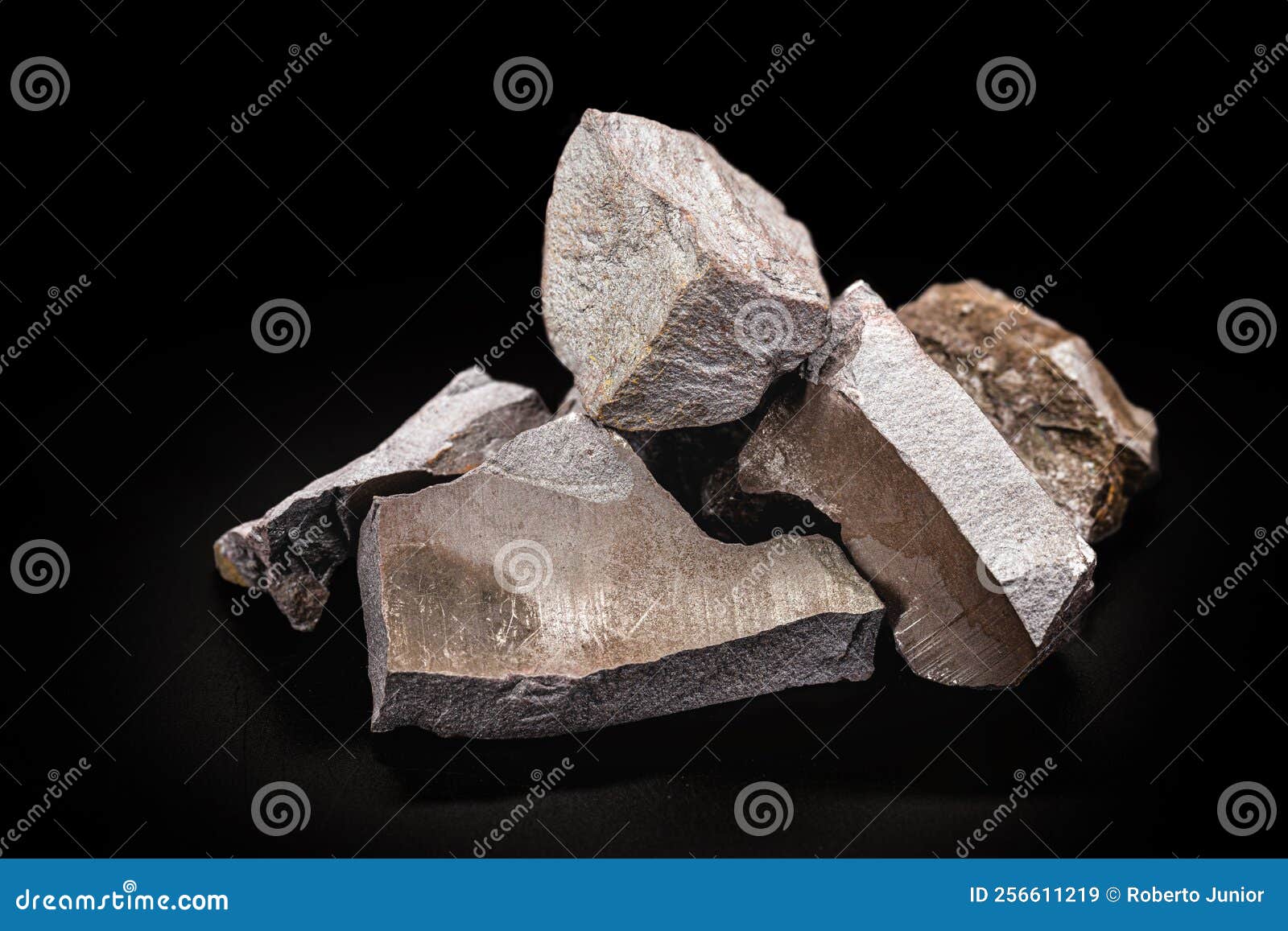 Steel Ore, Produced from Iron Ore, Isolated Black Background Stock ...