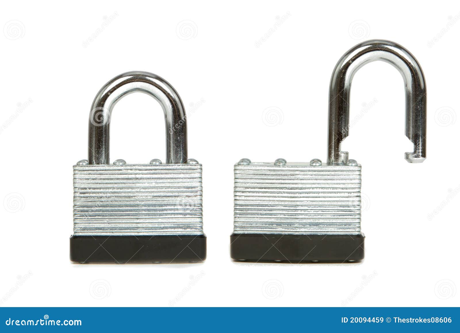 Steel Padlock Both Locked and Unlocked on White Stock Image - Image of ... Steel Padlock Both Locked and Unlocked on White Stock Image - Image of ...