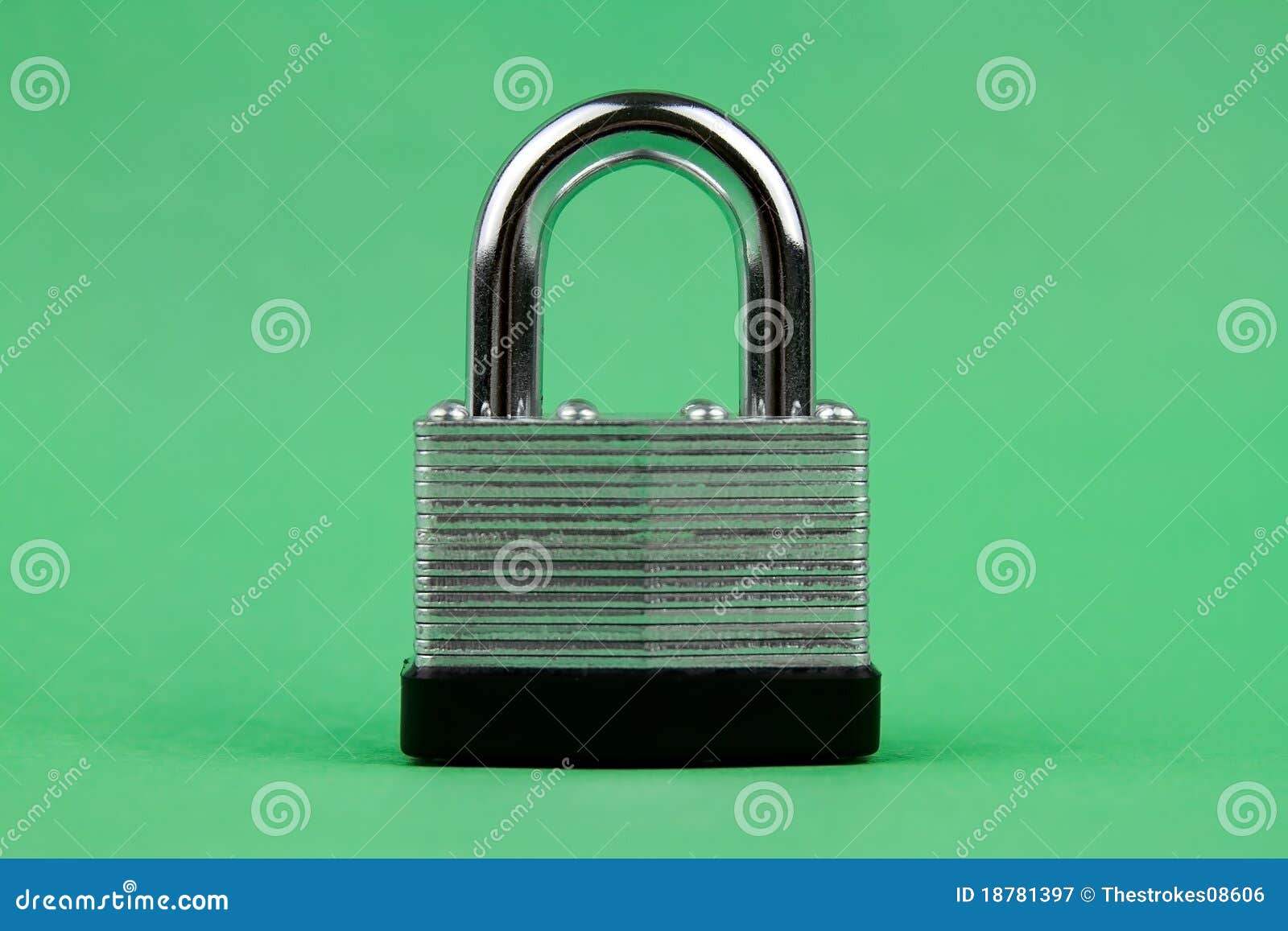 Steel Padlock on Green Background Stock Image - Image of protection ...