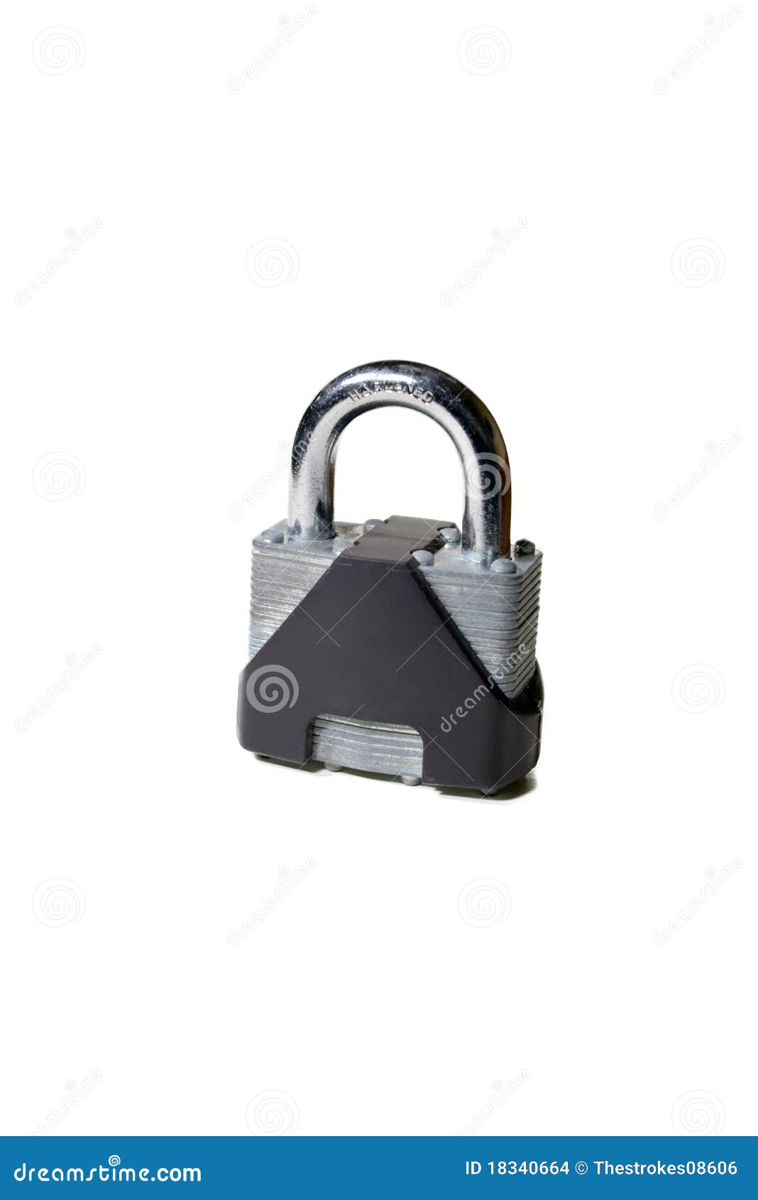 Steel Padlock Isolated on a White Background Stock Photo - Image of ...