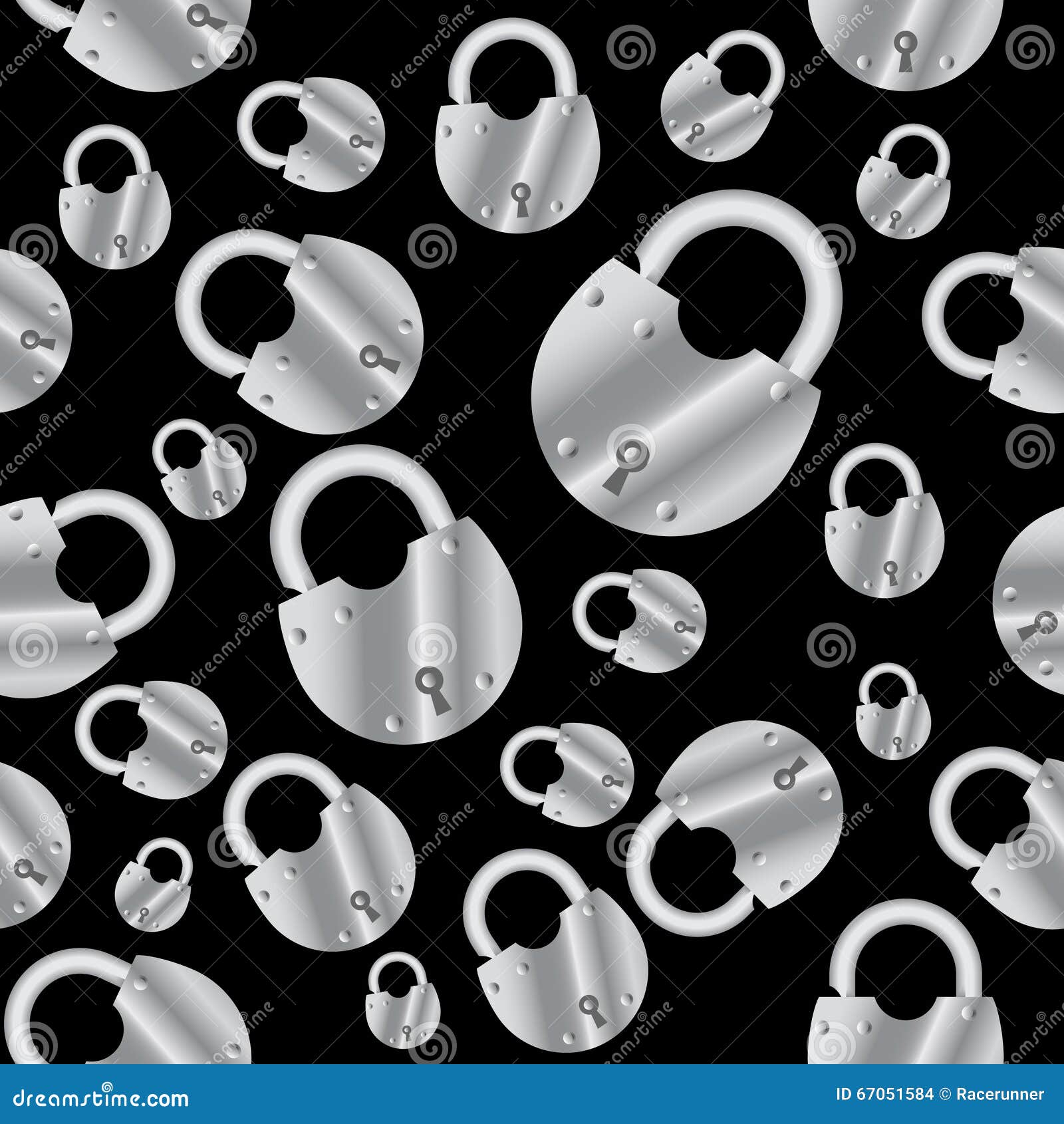 Steel Padlocks on a White Background. Seamless Background. Stock Vector ...