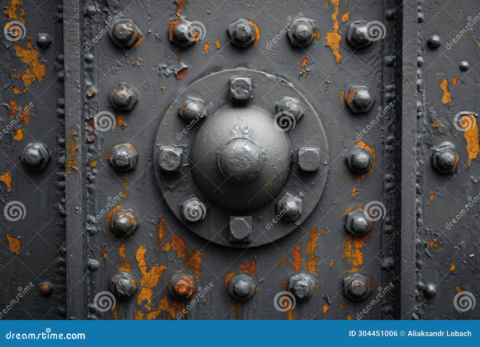 Steel Painted Texture with Rust and Rivets Stock Illustration ...
