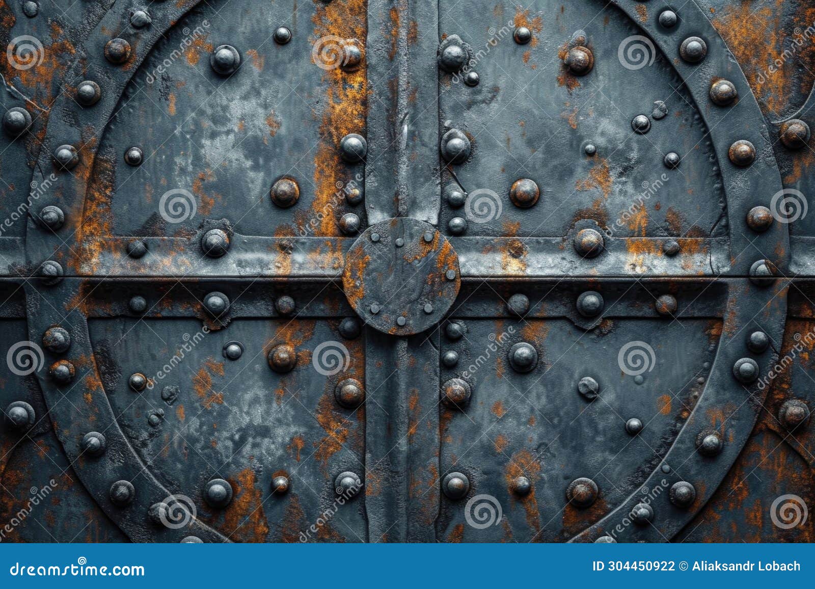 Steel Painted Texture with Rust and Rivets Stock Illustration ...