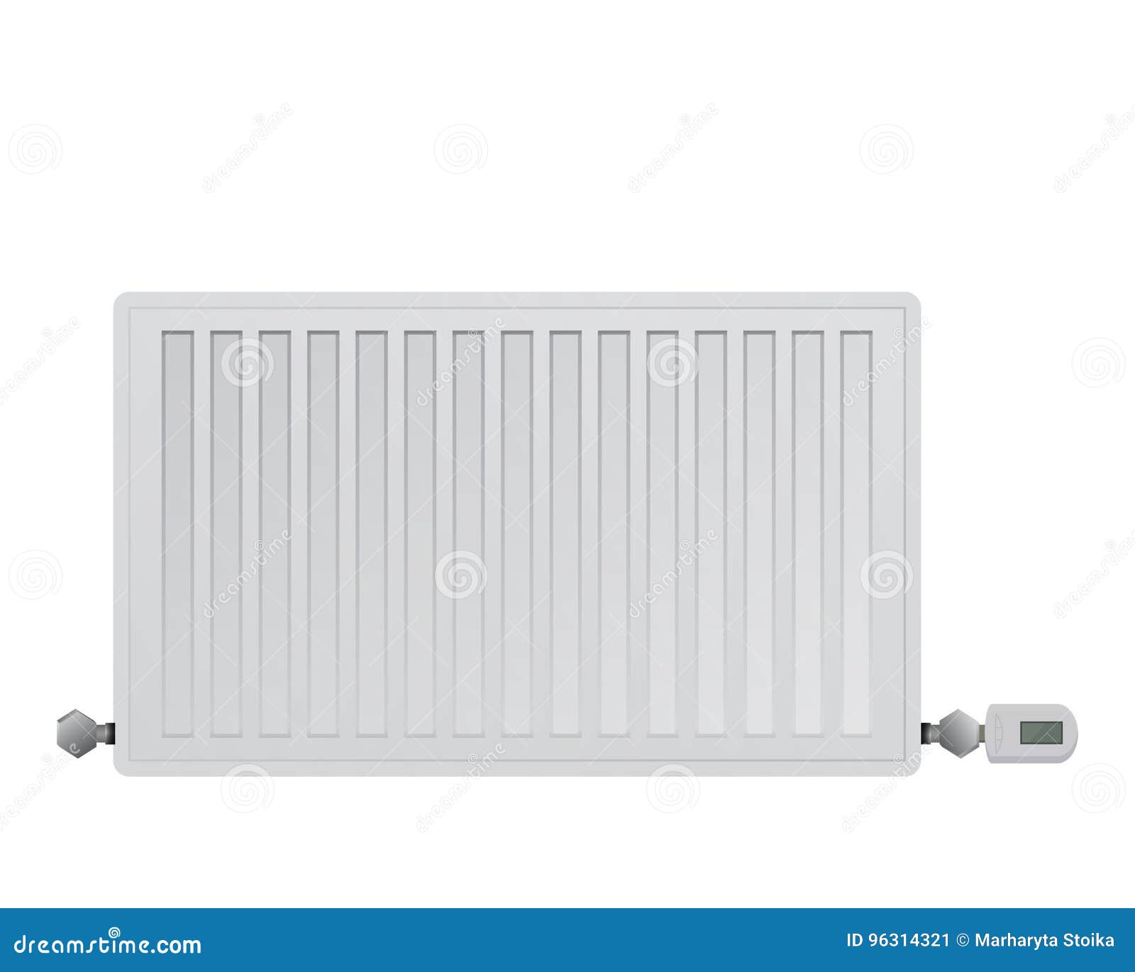 Steel Panel Radiator. Managing Electronic Thermal Head on the Valve ...
