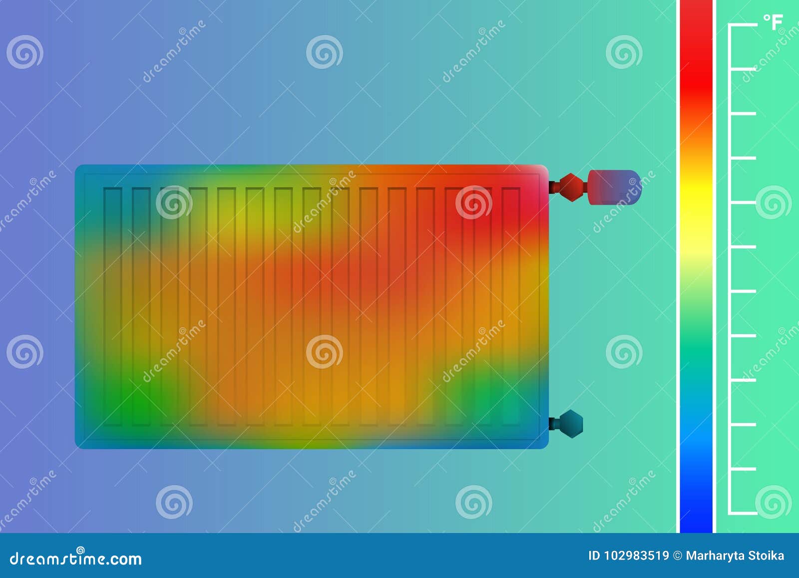 Steel Panel Radiator. The Flow Of Air And Heat Is Depicted Arrows ...