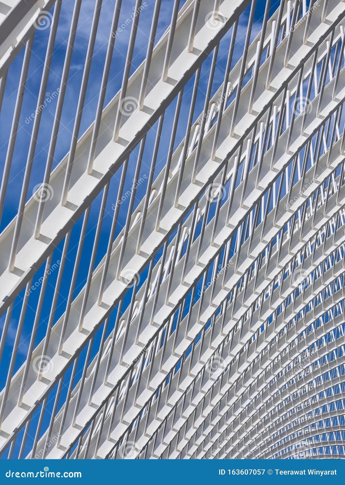 Steel Pattern Roof Grill Geometric Form Architecture Details Blue Sky ...