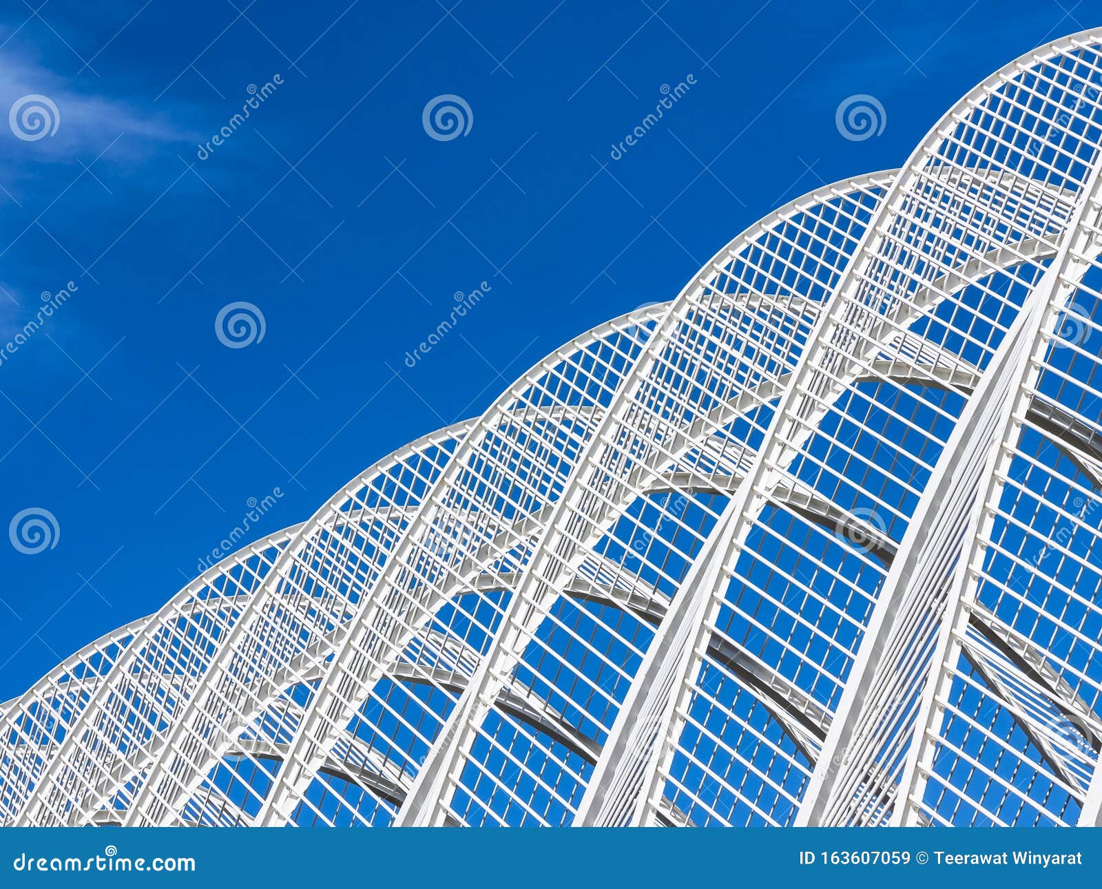 Steel Pattern White Line Geometric Form Architecture Details Blue Sky ...