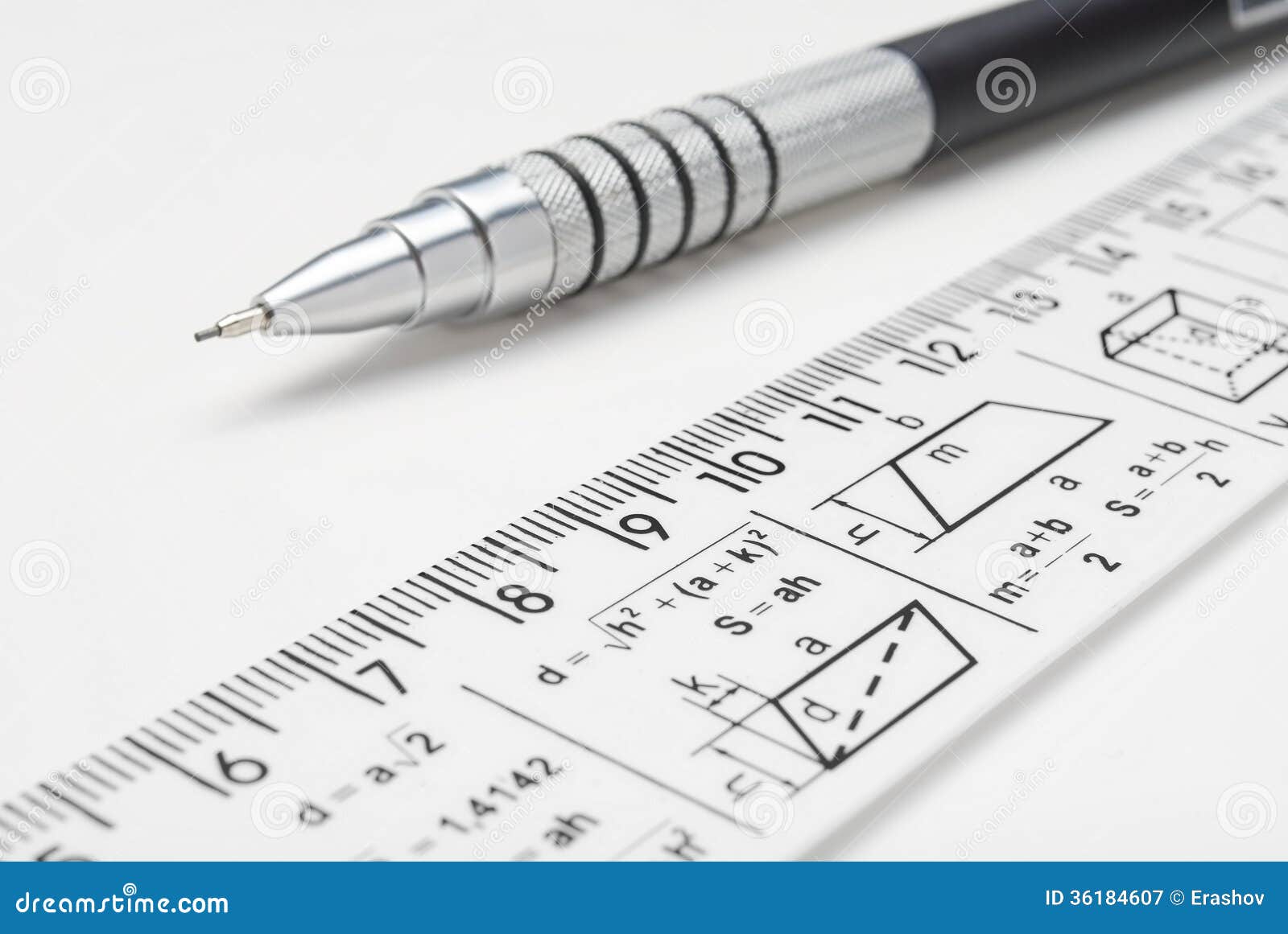 Steel Pencil And Ruler Royalty-Free Stock Photography | CartoonDealer ...